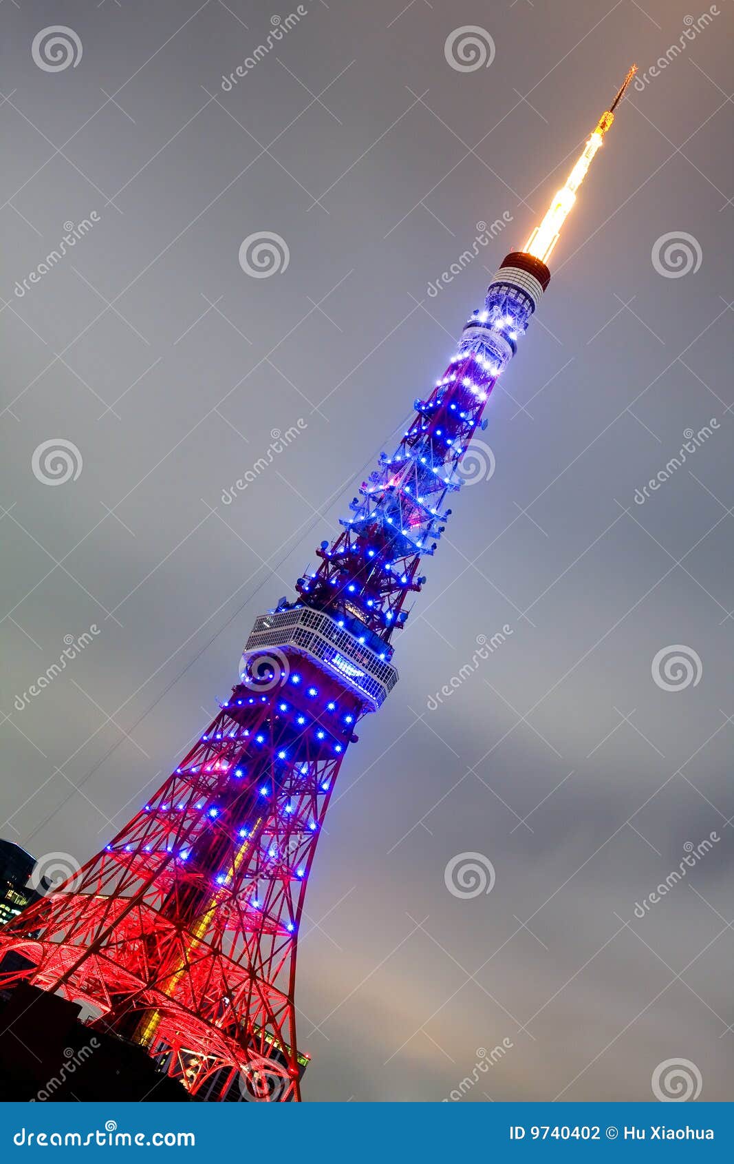 Tokyo tower night scene stock photo. Image of lightup - 9740402