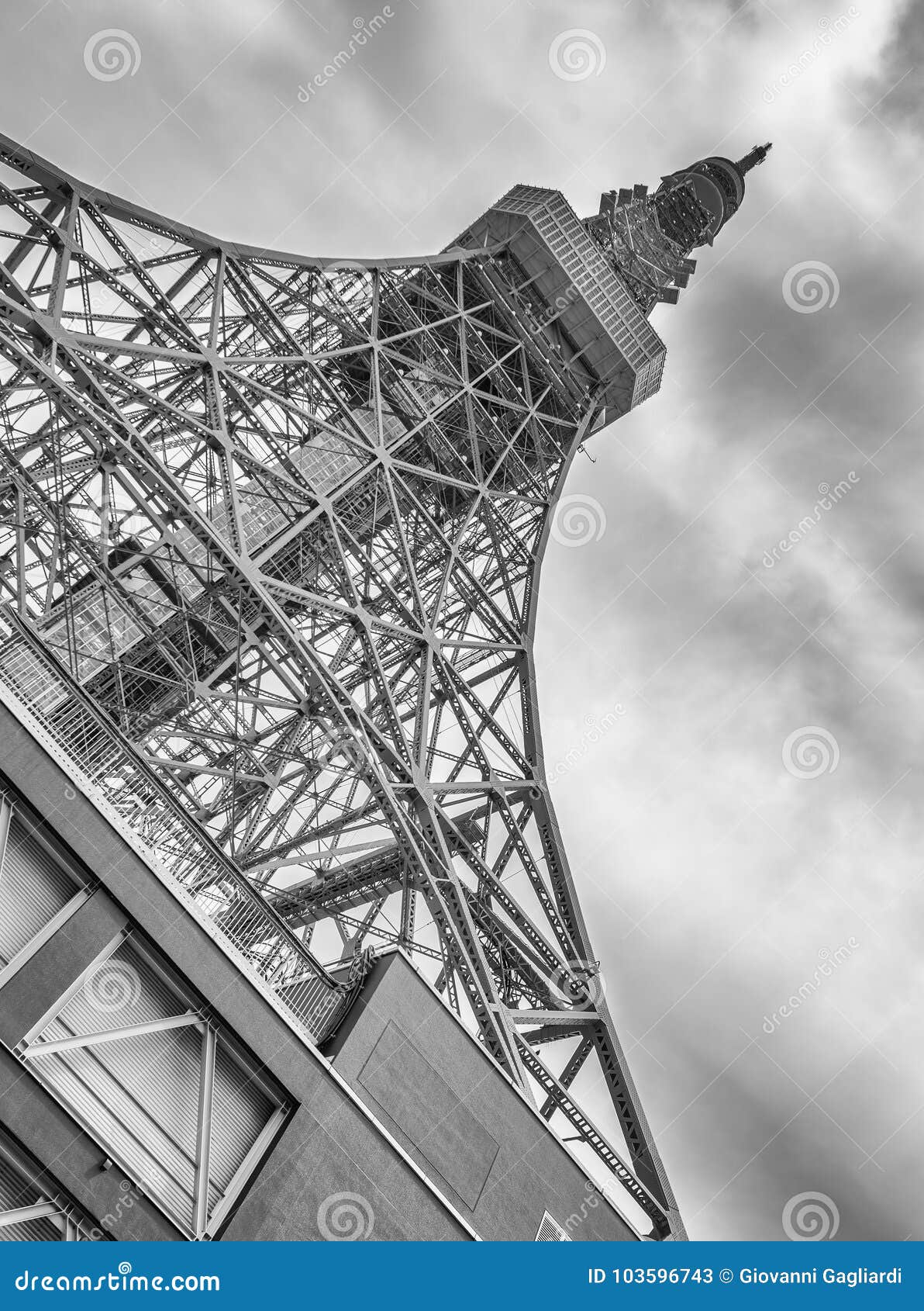 The Tokyo Tower on a Overcast Day Stock Image - Image of asian ...