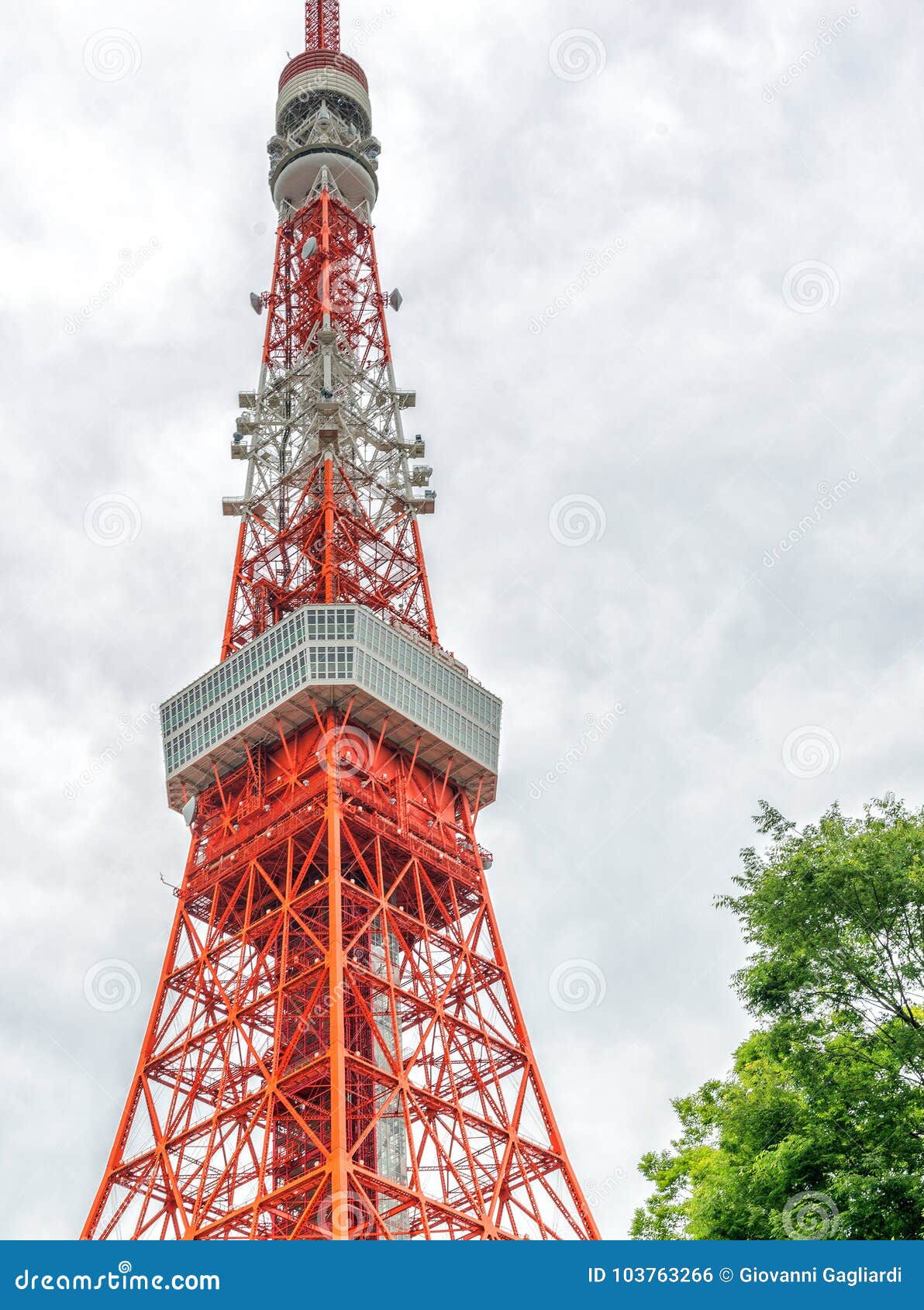 The Tokyo Tower on a Overcast Day Stock Photo - Image of destination ...