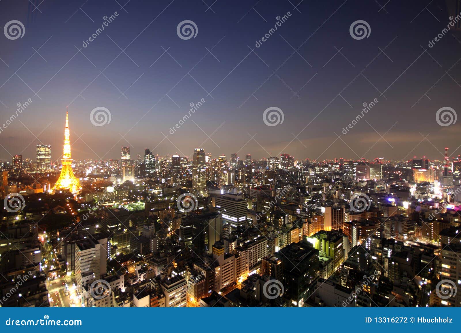Tokyo Tower and Streets during Sunset Stock Photo - Image of bridge ...