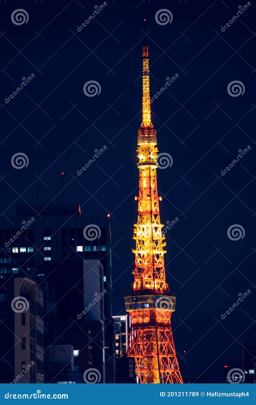 Tokyo Tower Top View during the Night Editorial Stock Image - Image of ...