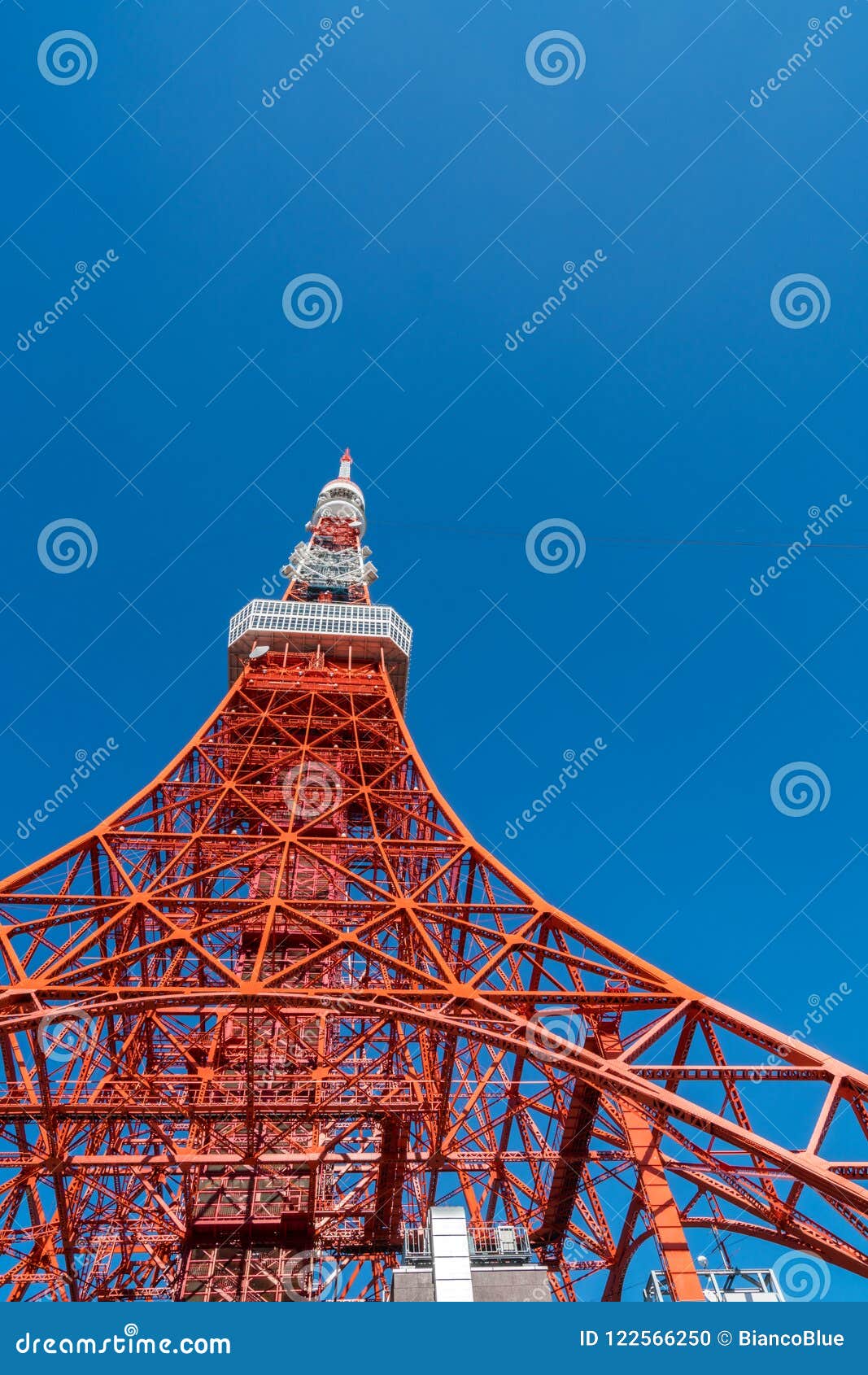 Tokyo Tower Under Clear Blue Sky, Japan Stock Photo - Image of modern ...