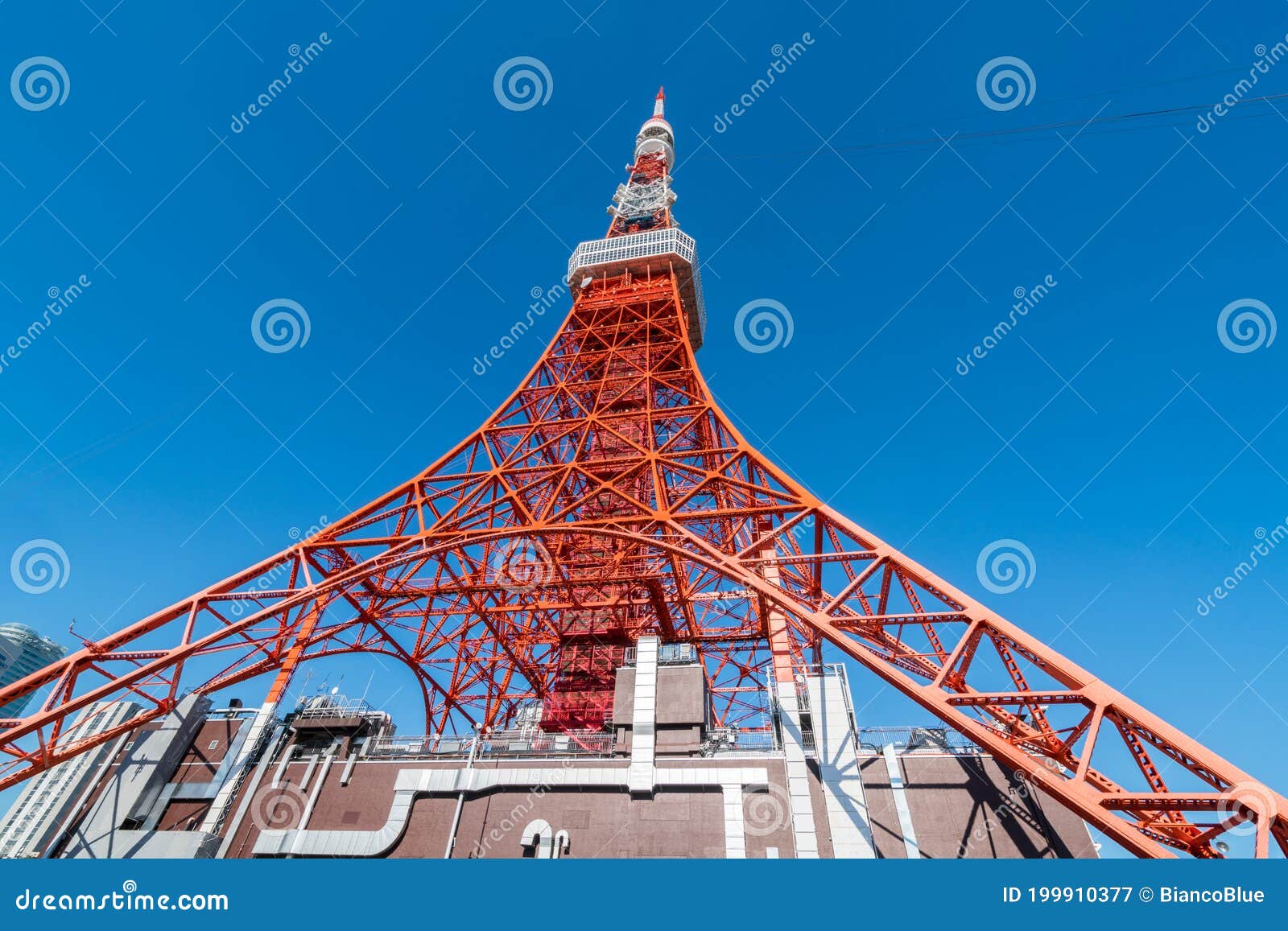 Tokyo Tower Under Clear Blue Sky, Japan Stock Image - Image of tourism ...
