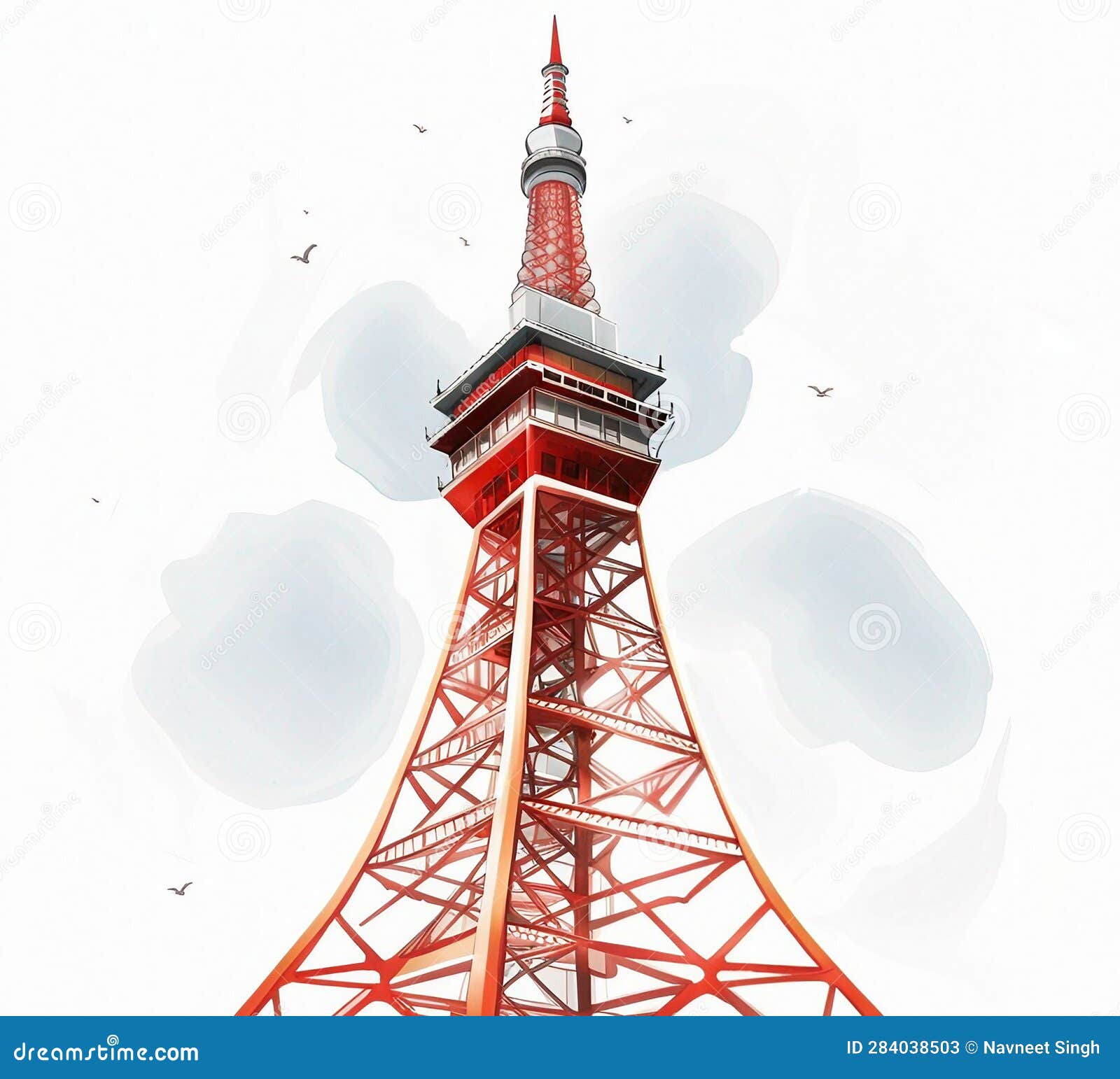 Tokyo tower illustration stock illustration. Illustration of skyline ...