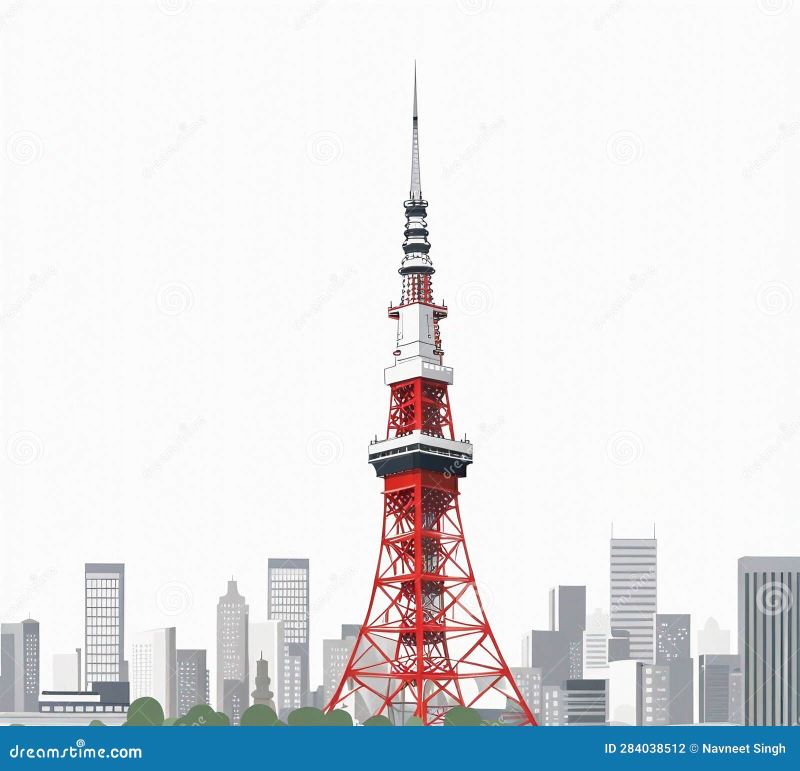 Tokyo tower illustration stock illustration. Illustration of step ...