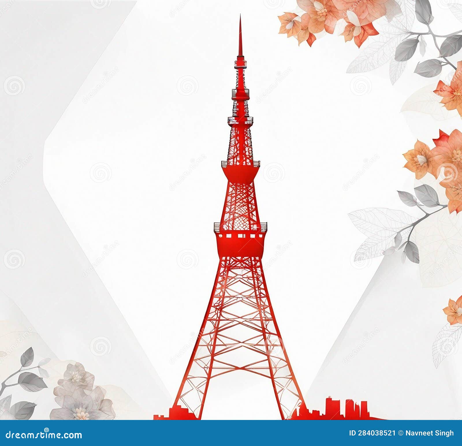 Tokyo tower illustration stock illustration. Illustration of ...
