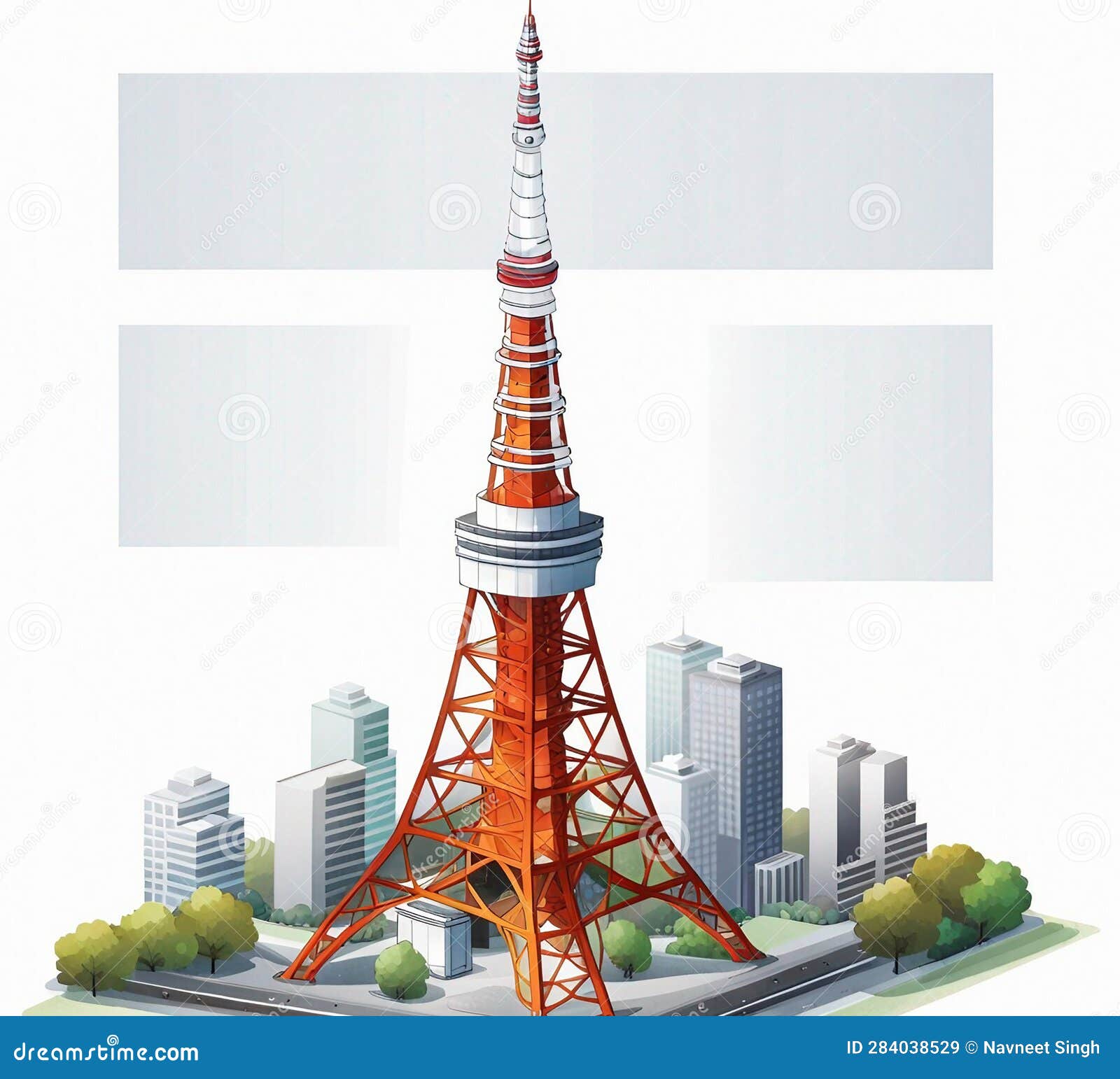 Tokyo tower illustration stock illustration. Illustration of generated ...