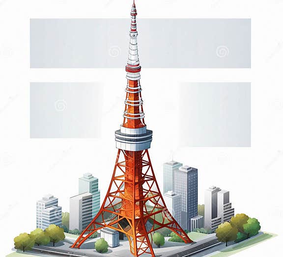 Tokyo tower illustration stock illustration. Illustration of generated ...