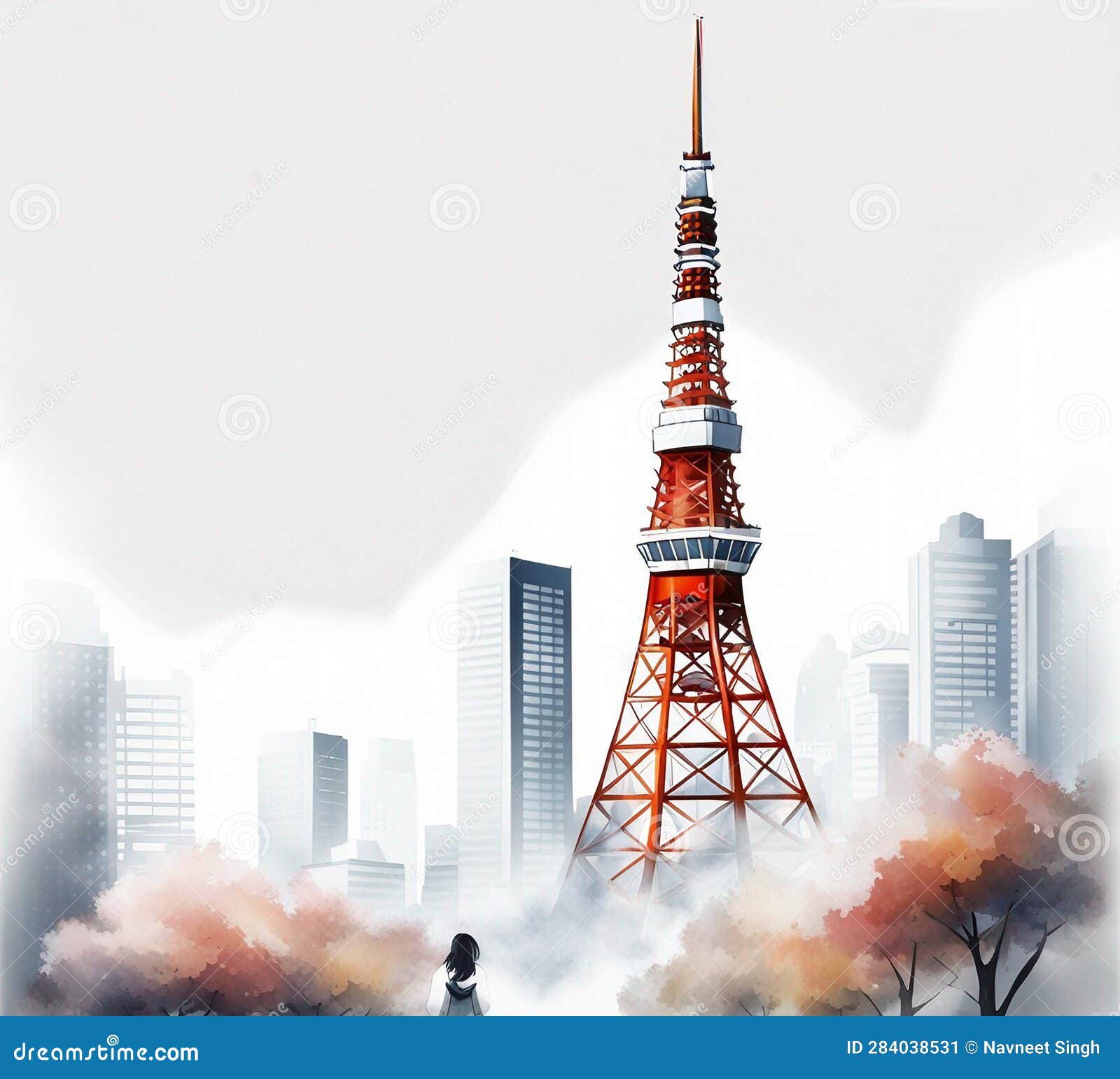 Tokyo tower illustration stock illustration. Illustration of menara ...