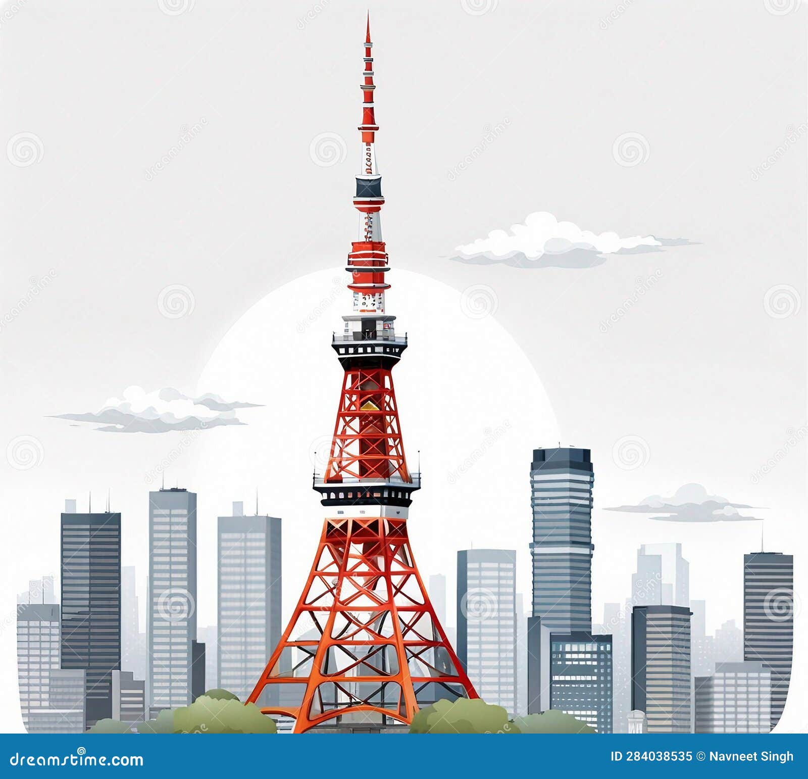Tokyo tower illustration stock illustration. Illustration of generated ...