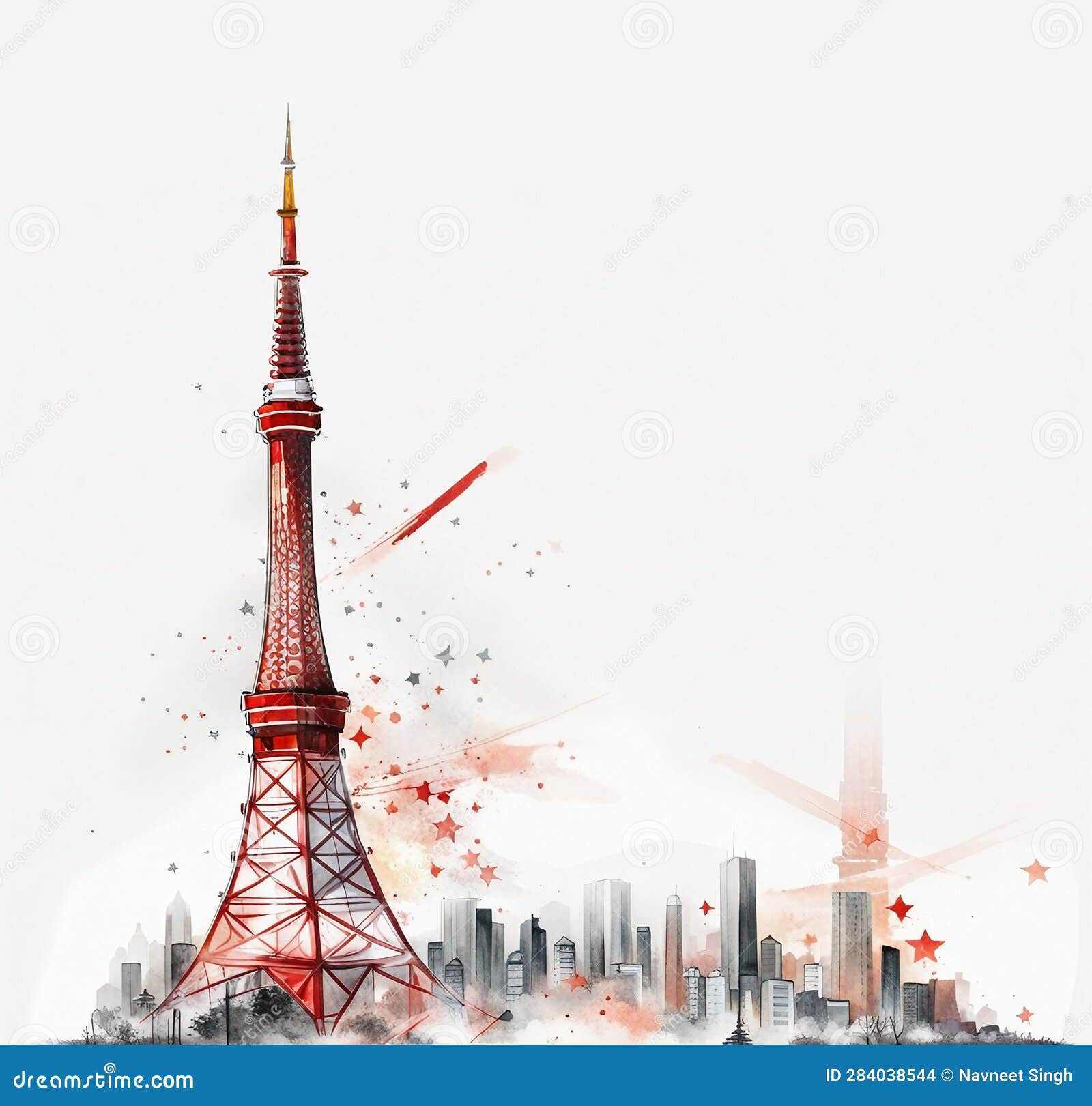 Tokyo tower illustration stock illustration. Illustration of japan ...