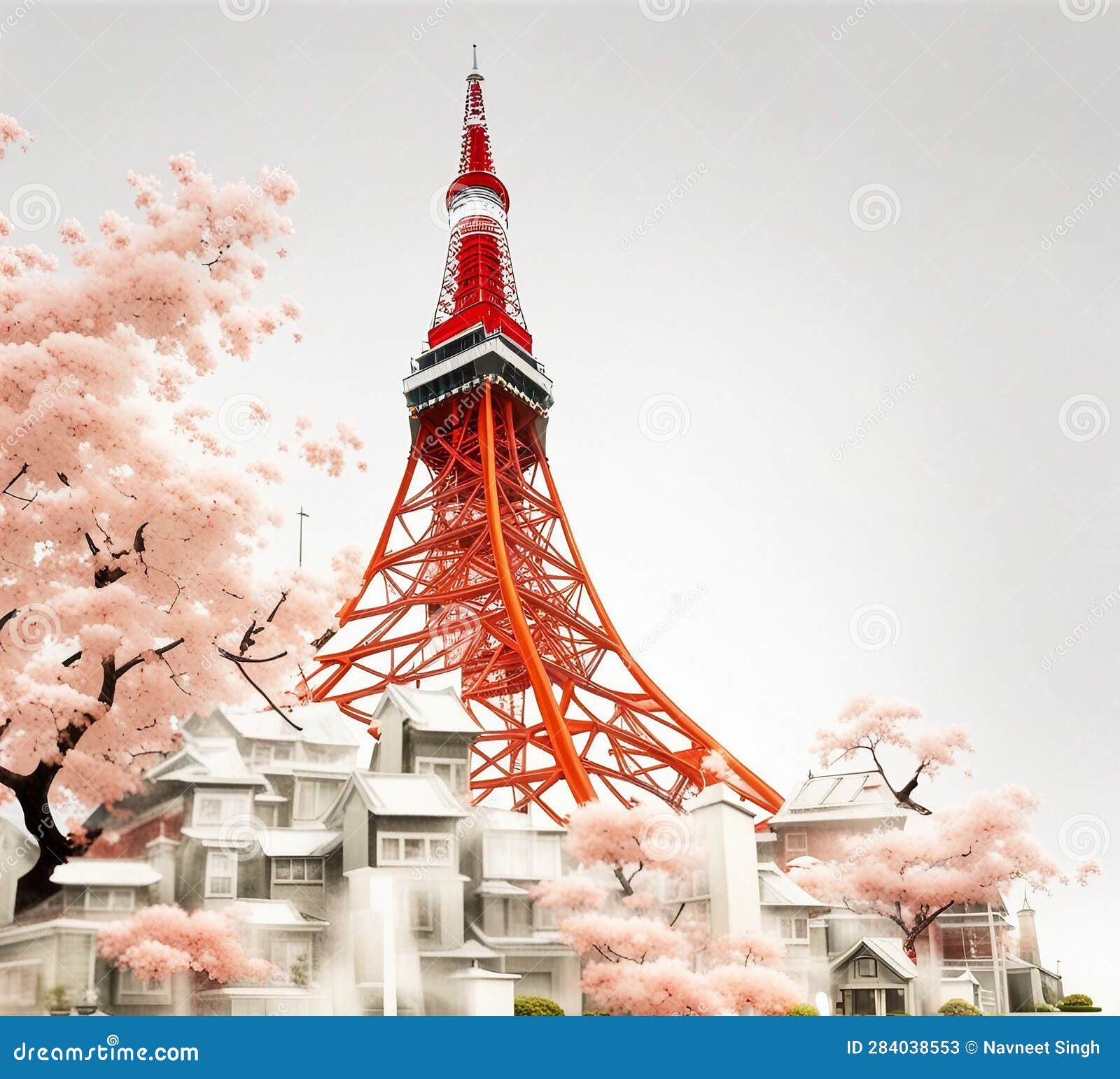 Tokyo tower illustration stock illustration. Illustration of gererated ...