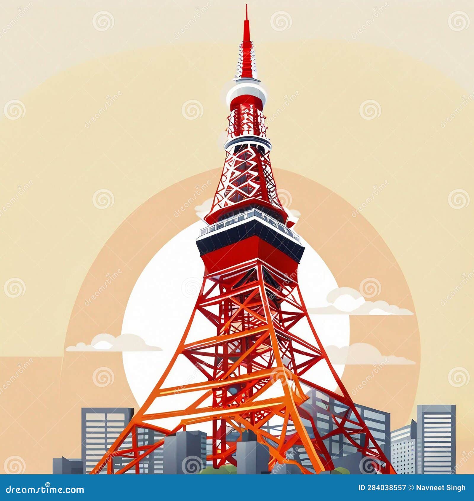 Tokyo tower illustration stock illustration. Illustration of tourism ...
