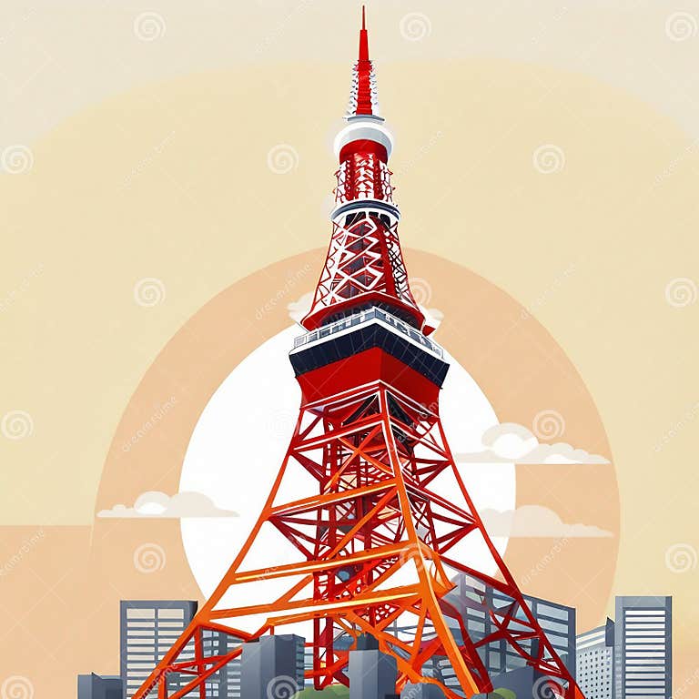 Tokyo tower illustration stock illustration. Illustration of tourism ...