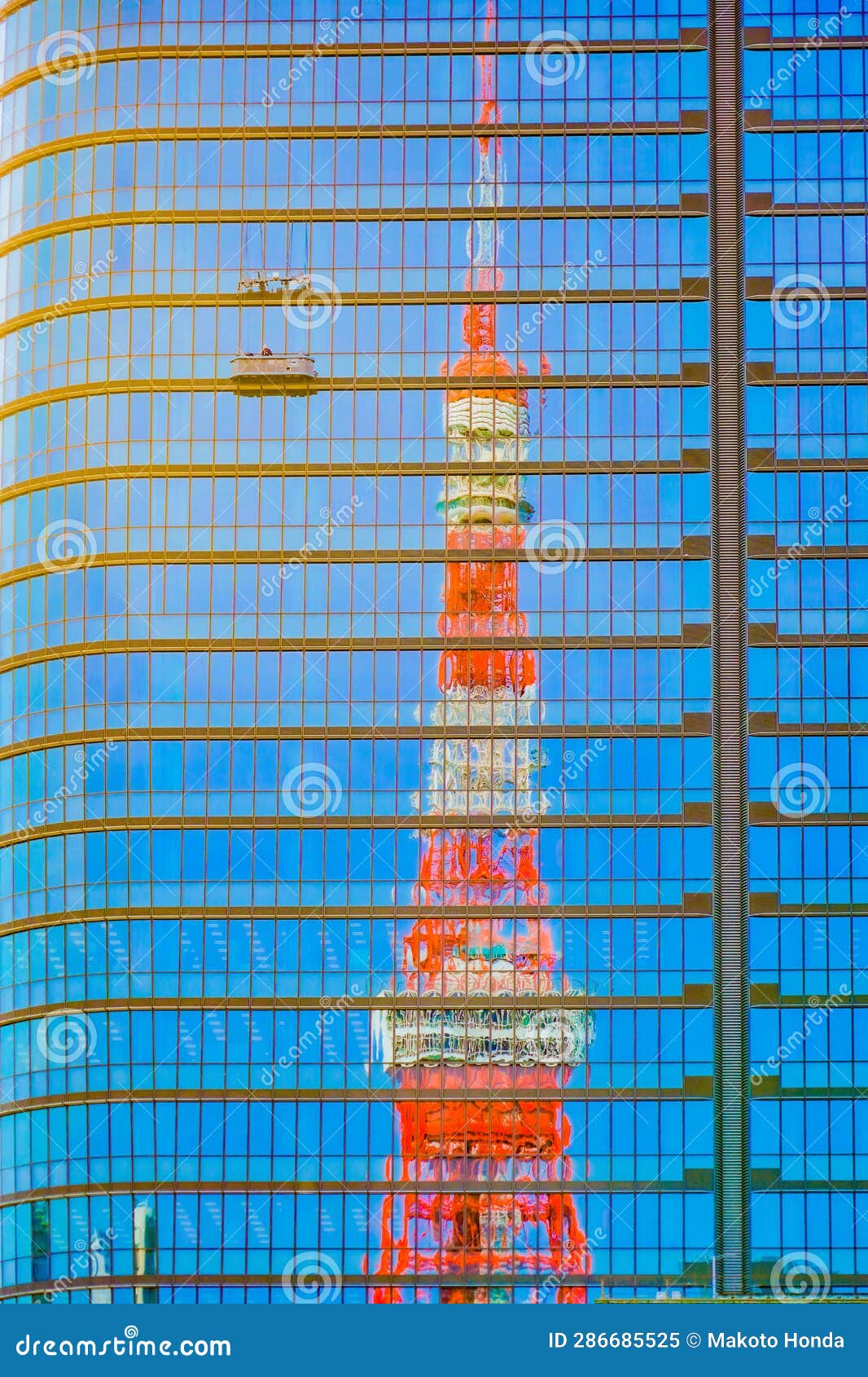 Tokyo Tower and Window Souji Stock Image - Image of tangible, windows ...