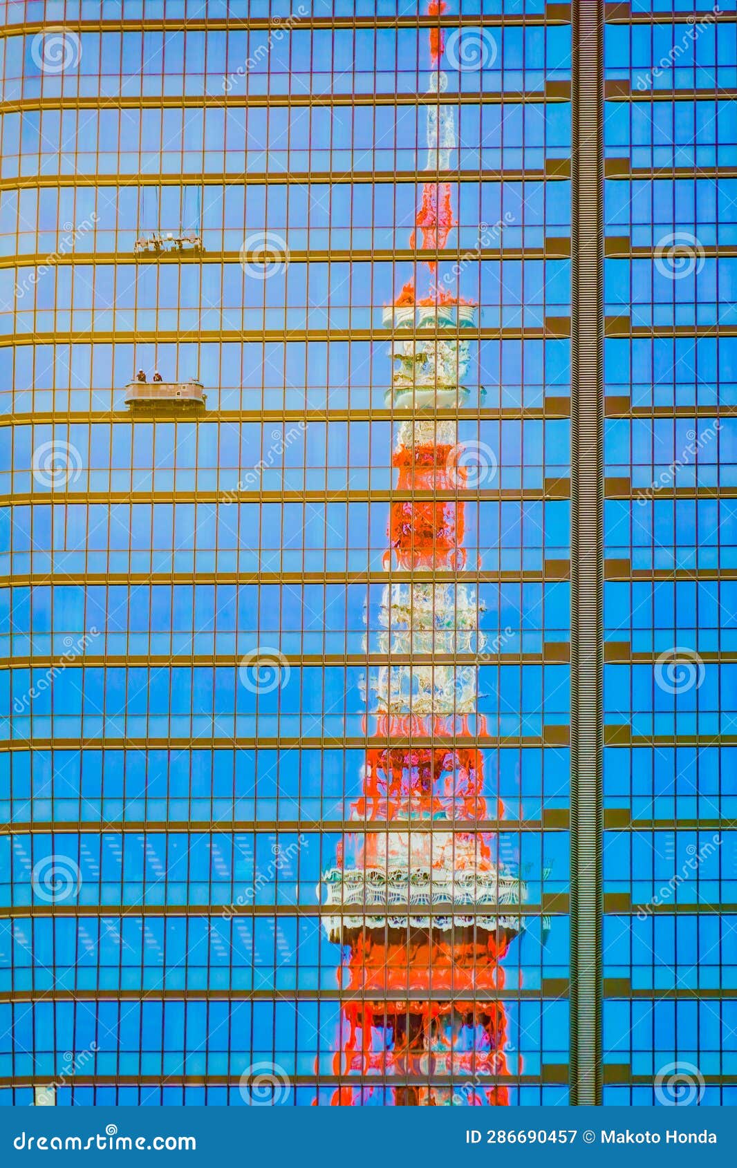 Tokyo Tower and Window Souji Stock Image - Image of windows, high ...