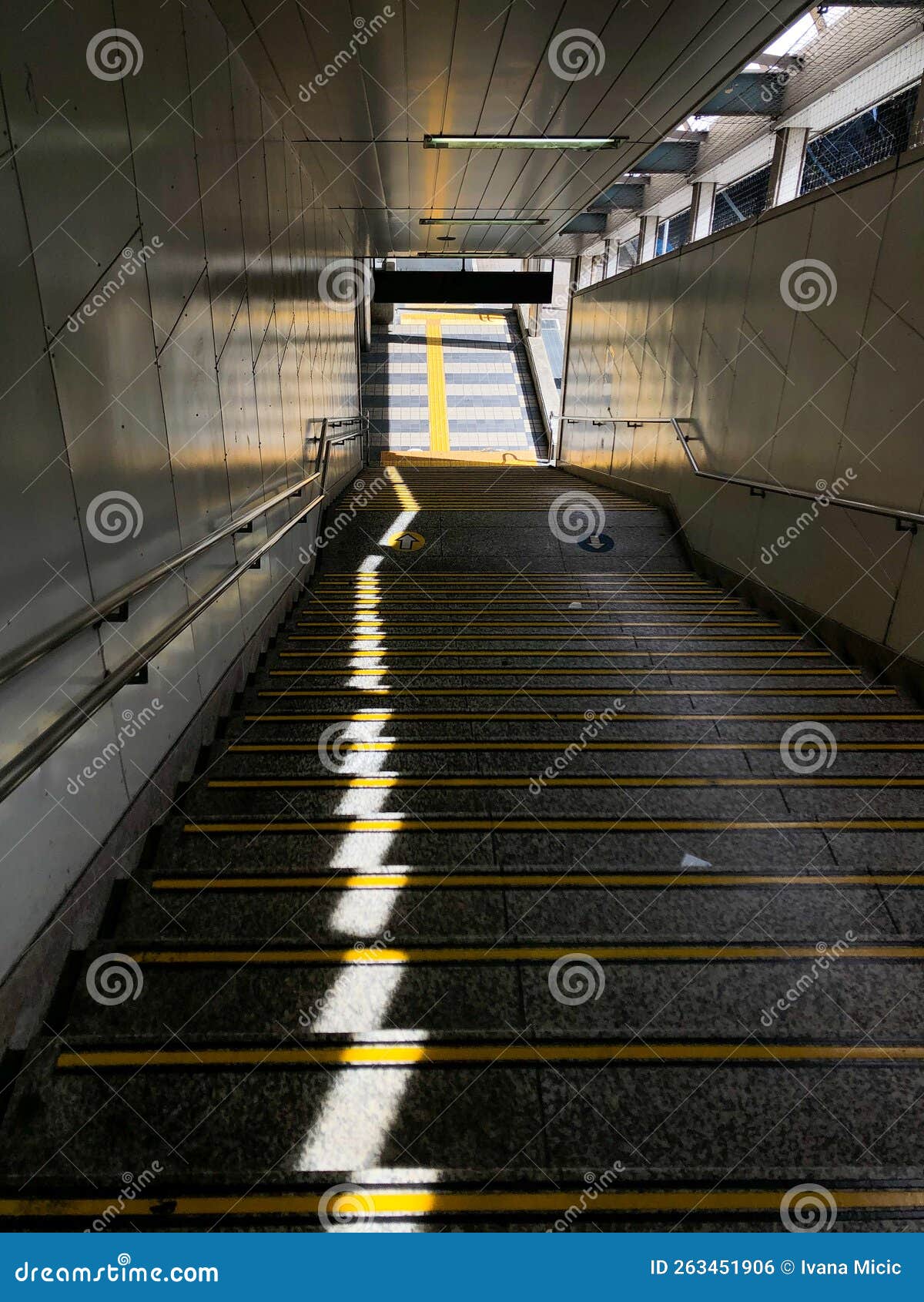 Tokyo Train Station Staircase with Dappled Light Stock Photo - Image of ...