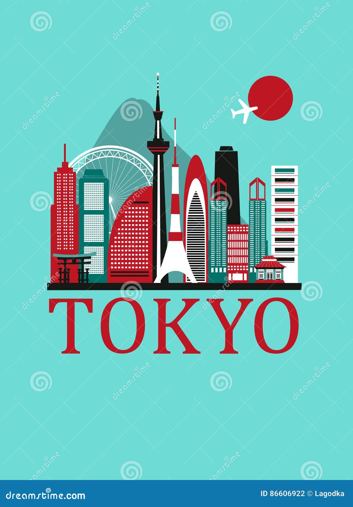 Tokyo travel background. editorial photography. Illustration of design ...