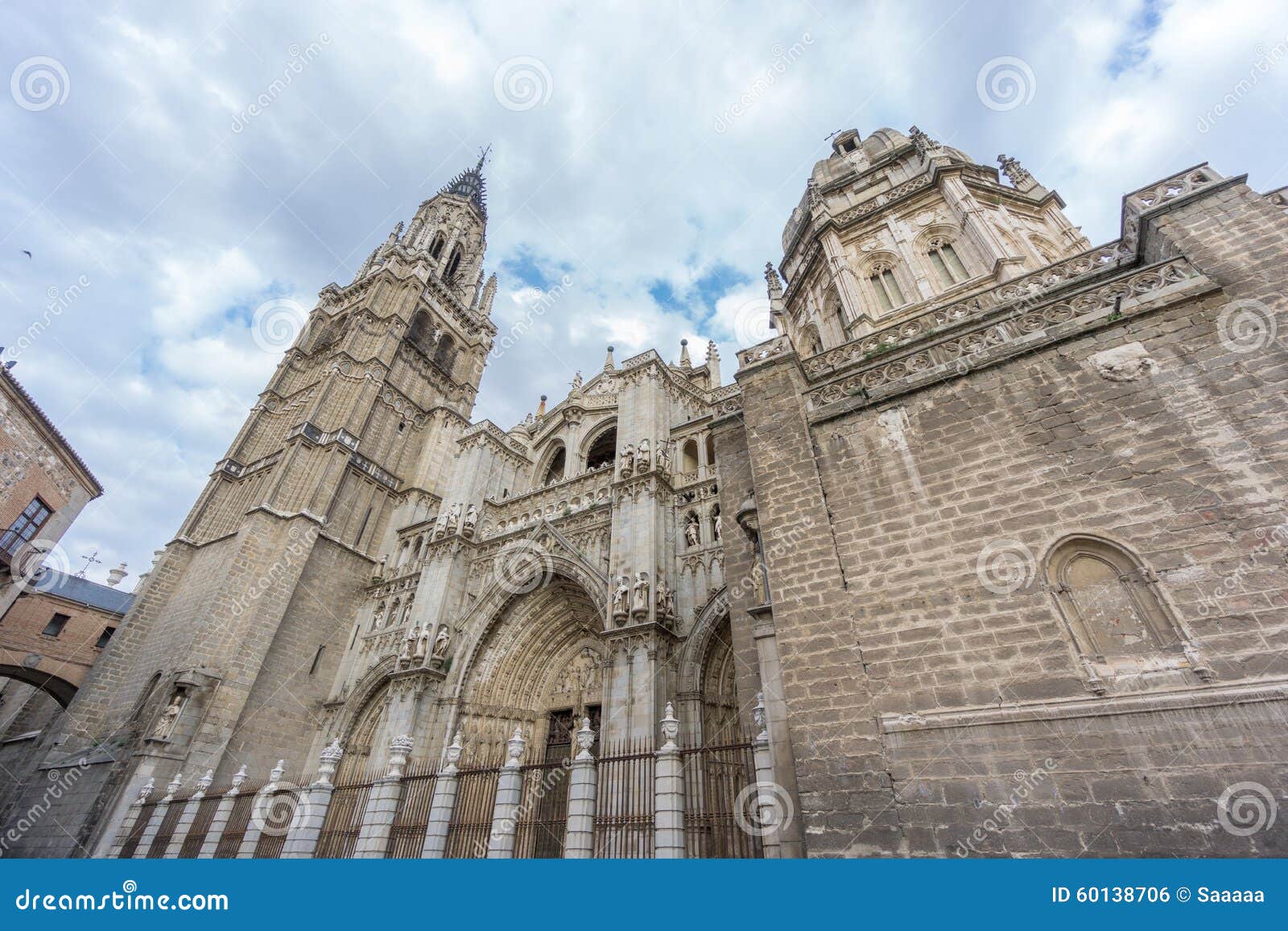 Toledo Cathedral, Side View, Spain Stock Photo - Image of spanish ...