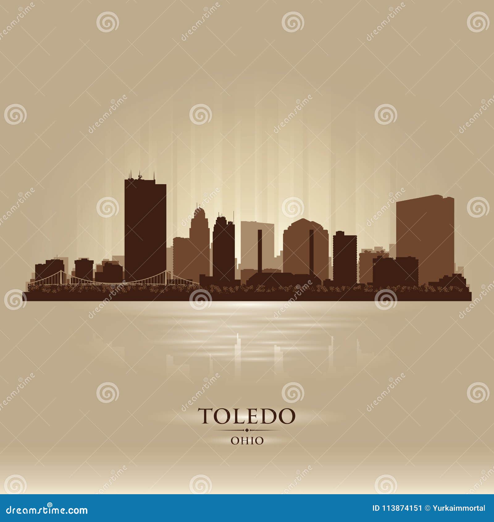 Toledo Ohio Skyline Illustration