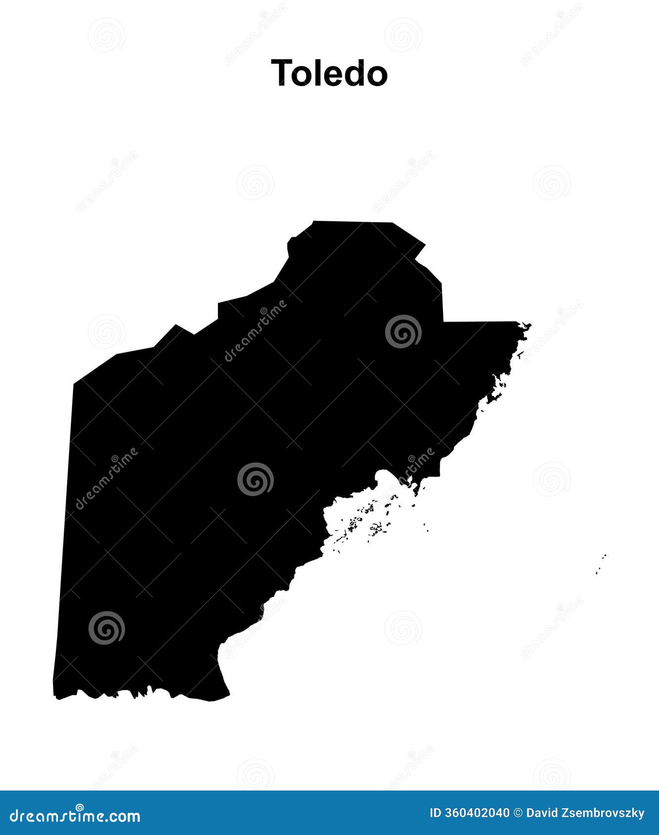 Toledo outline map stock vector. Illustration of border - 360402040