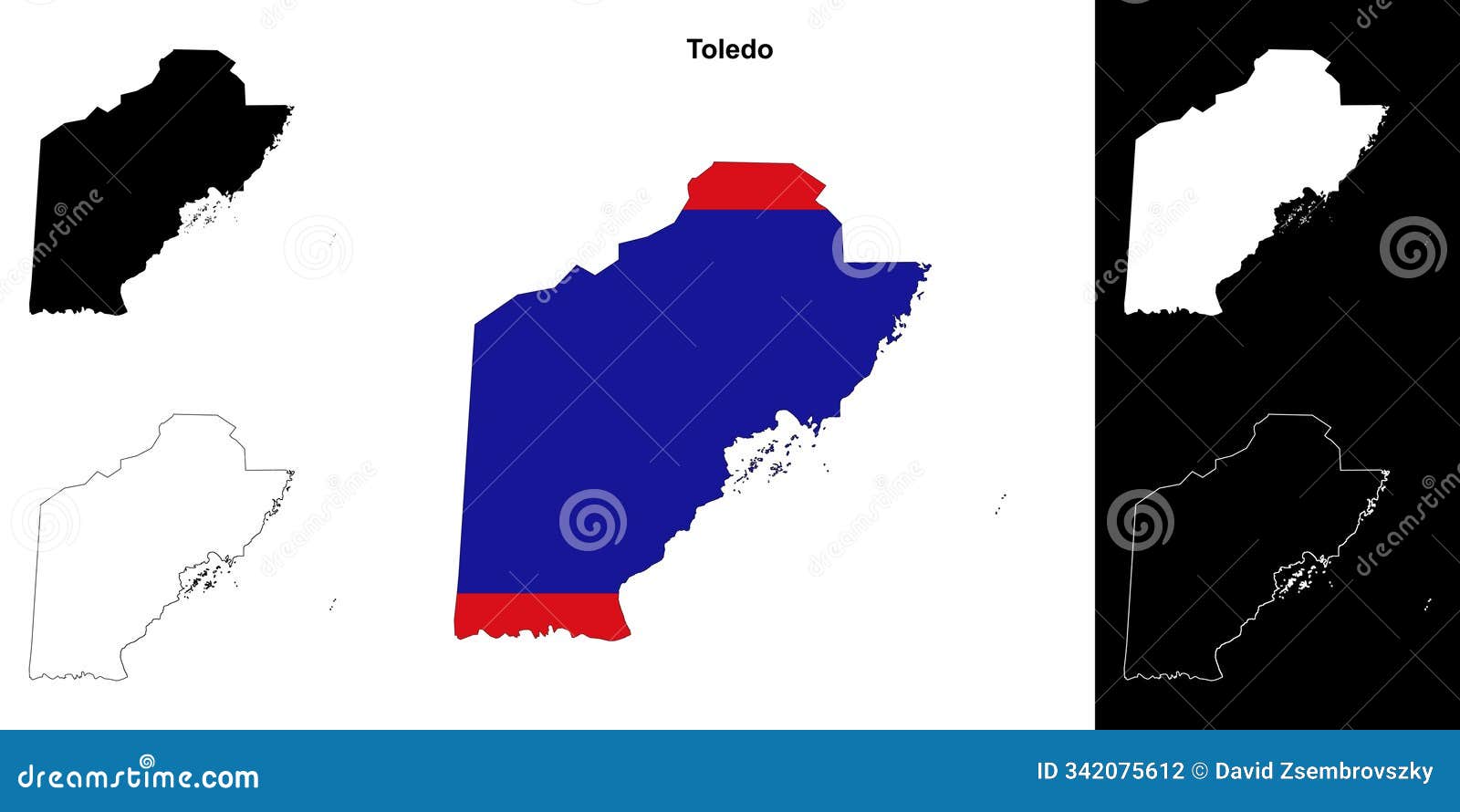 Toledo outline map stock illustration. Illustration of design - 342075612