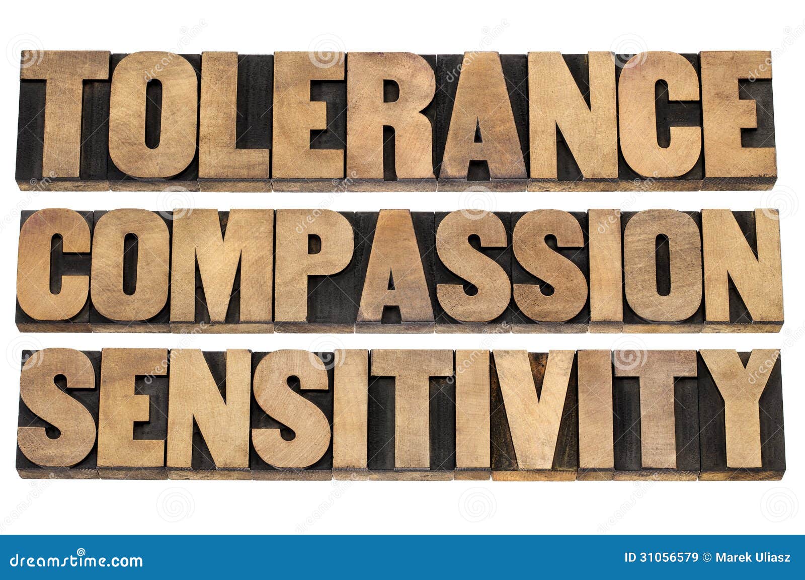 Tolerance, Compassion, Sensitivity Stock Image - Image of block, wood ...
