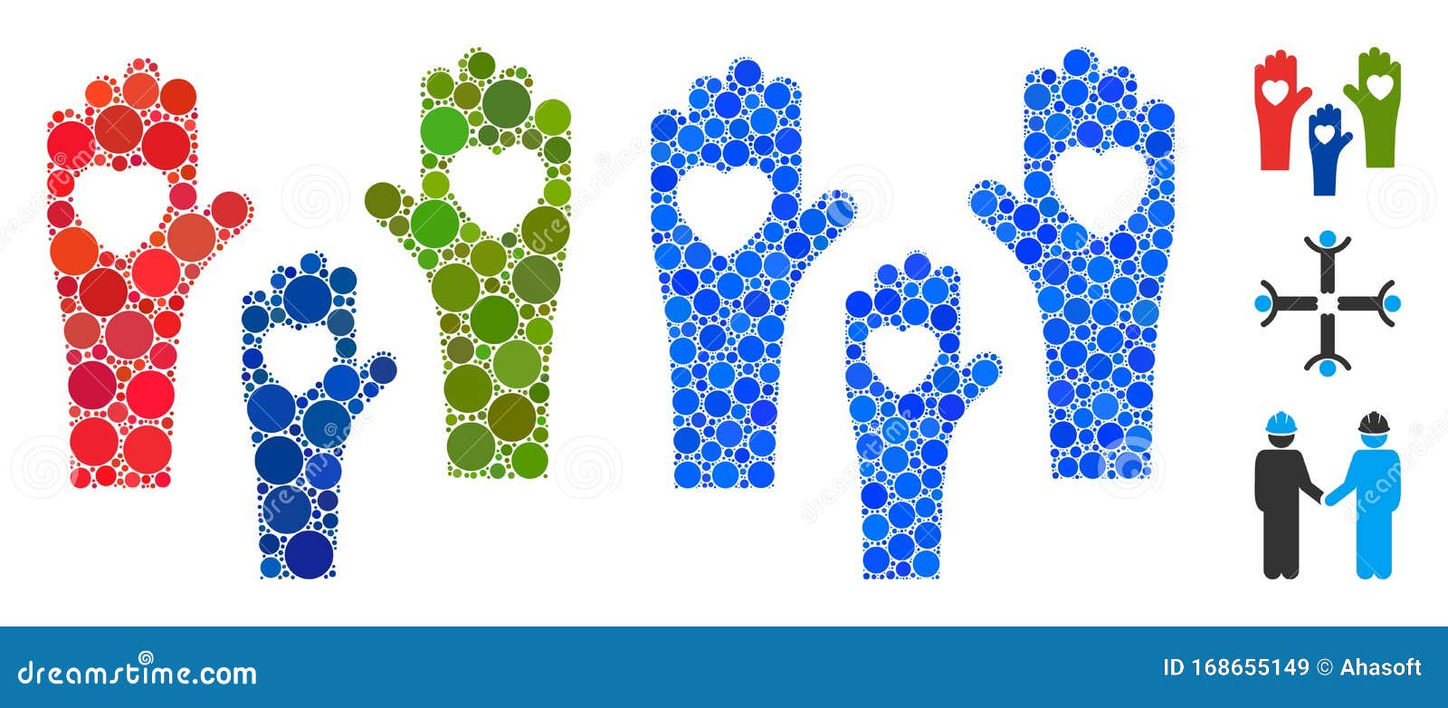 Tolerance Hands Composition Icon of Circle Dots Stock Vector ...