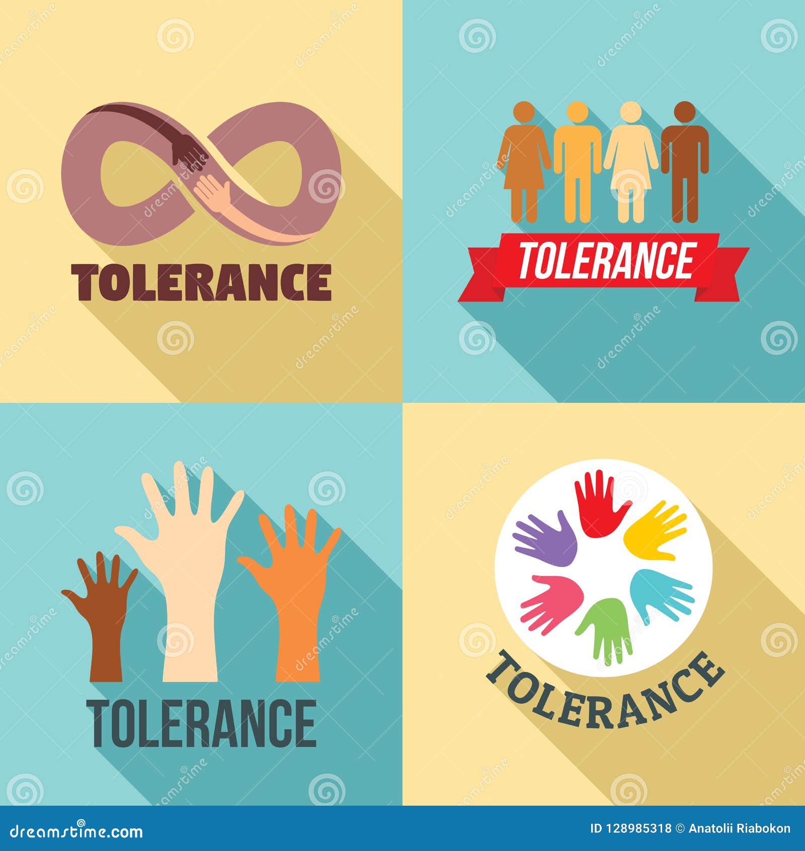 Tolerance Logo Set, Flat Style Stock Vector - Illustration of casual ...