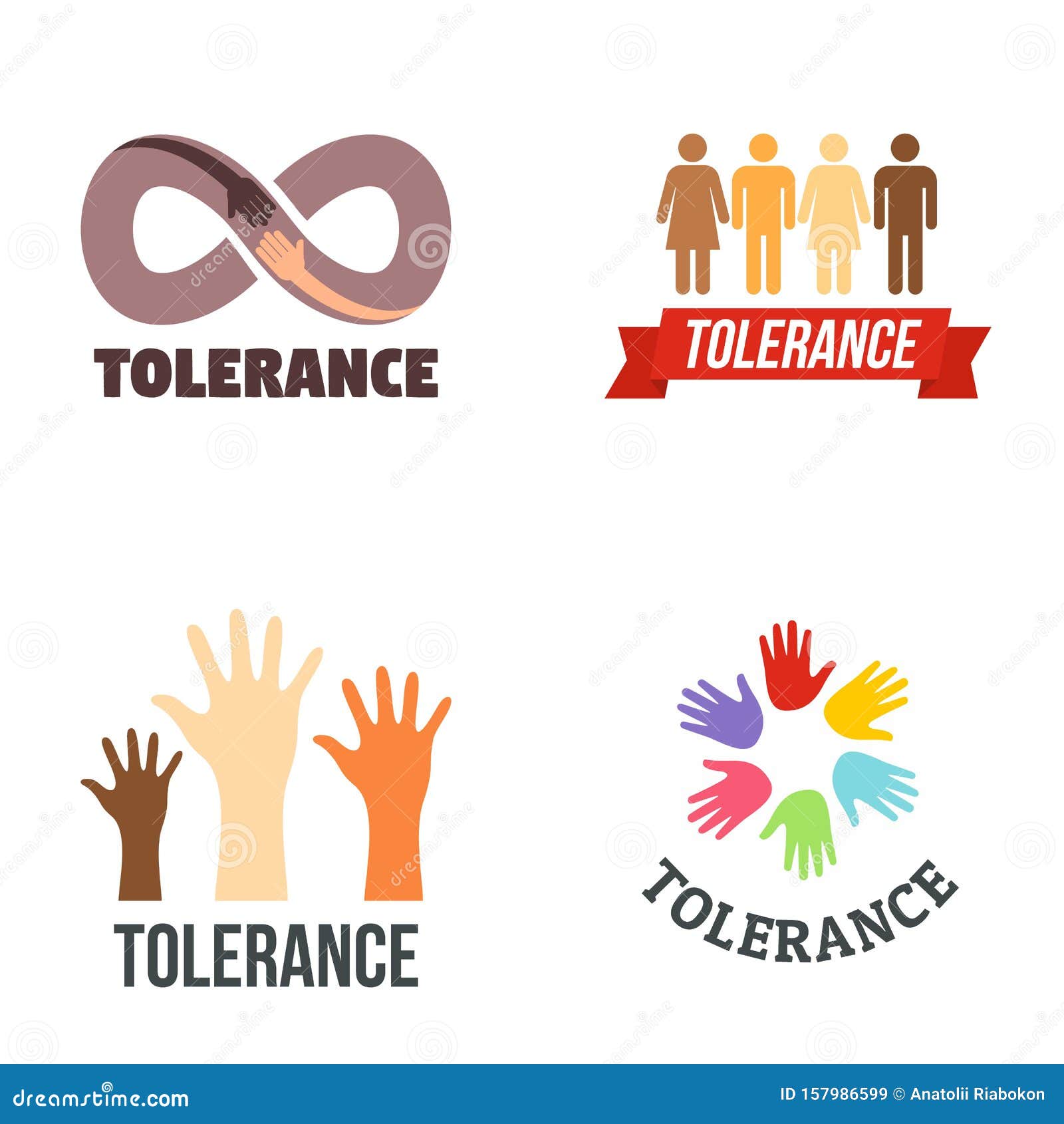 Tolerance Logo Set, Flat Style Stock Vector - Illustration of ...