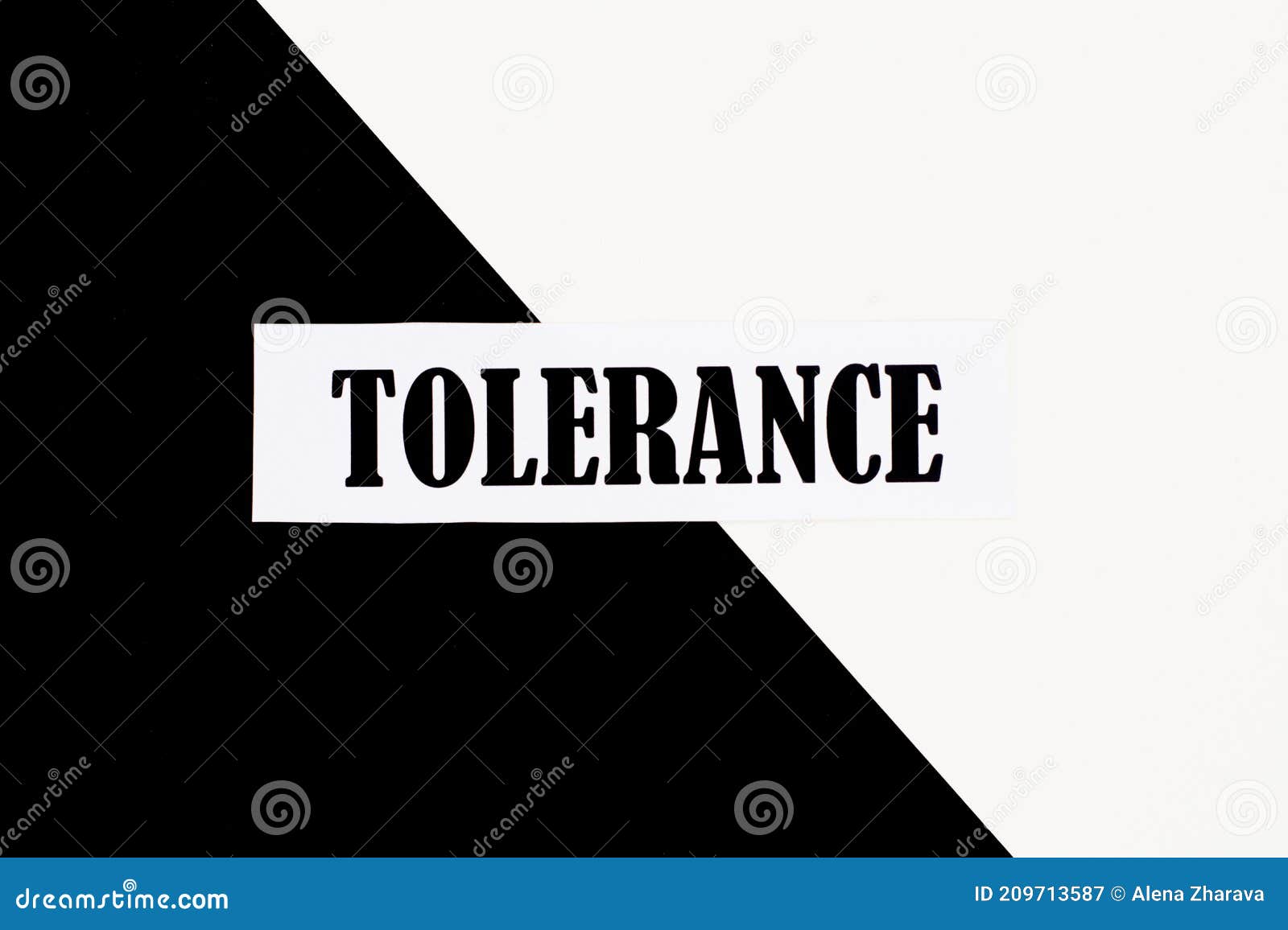 Tolerance Text on a White-black Background.Equality, Diversity and ...