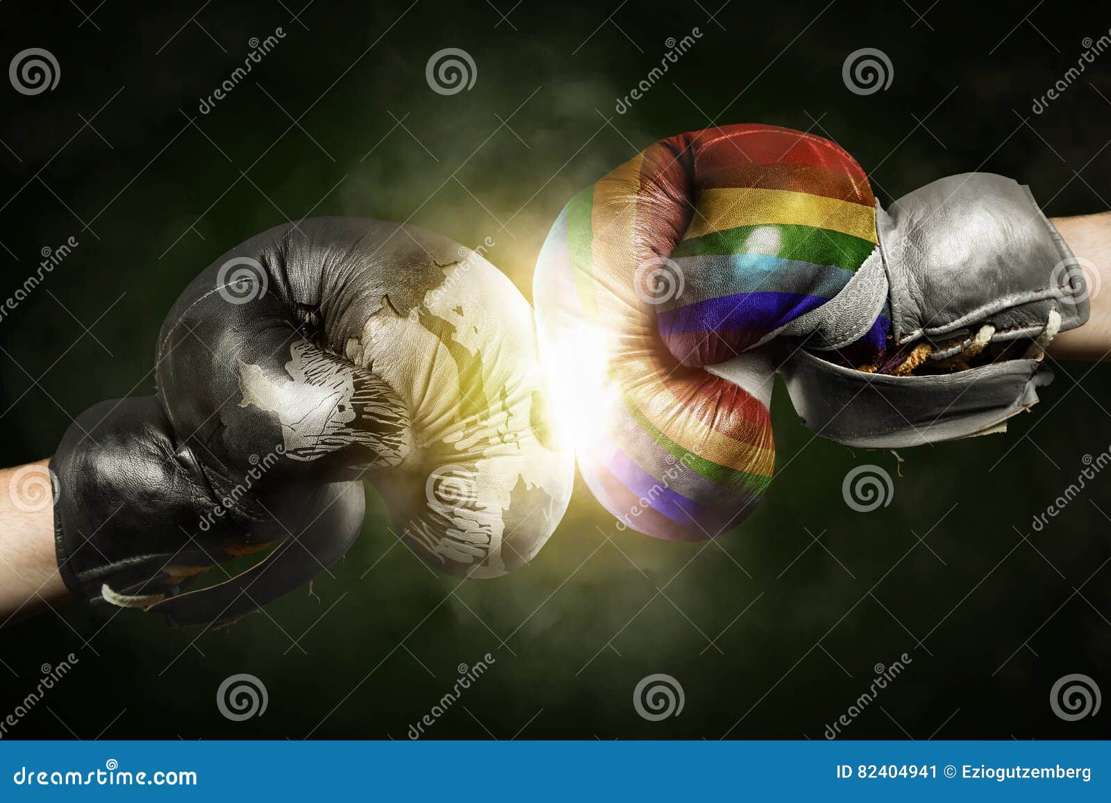 Tolerance Vs. Intolerance Symbolized with Boxing Gloves Stock Image ...