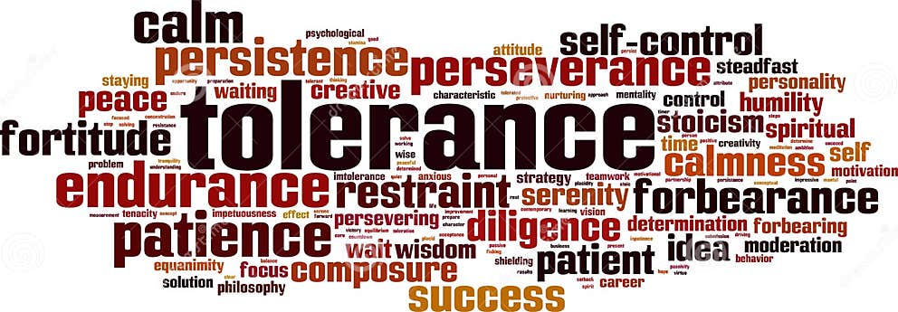 Tolerance word cloud stock vector. Illustration of forbearance - 179085080
