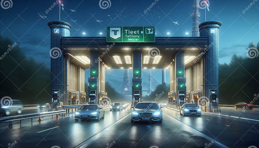 Toll Booth with Automatic Payment System on a City Highway Stock ...