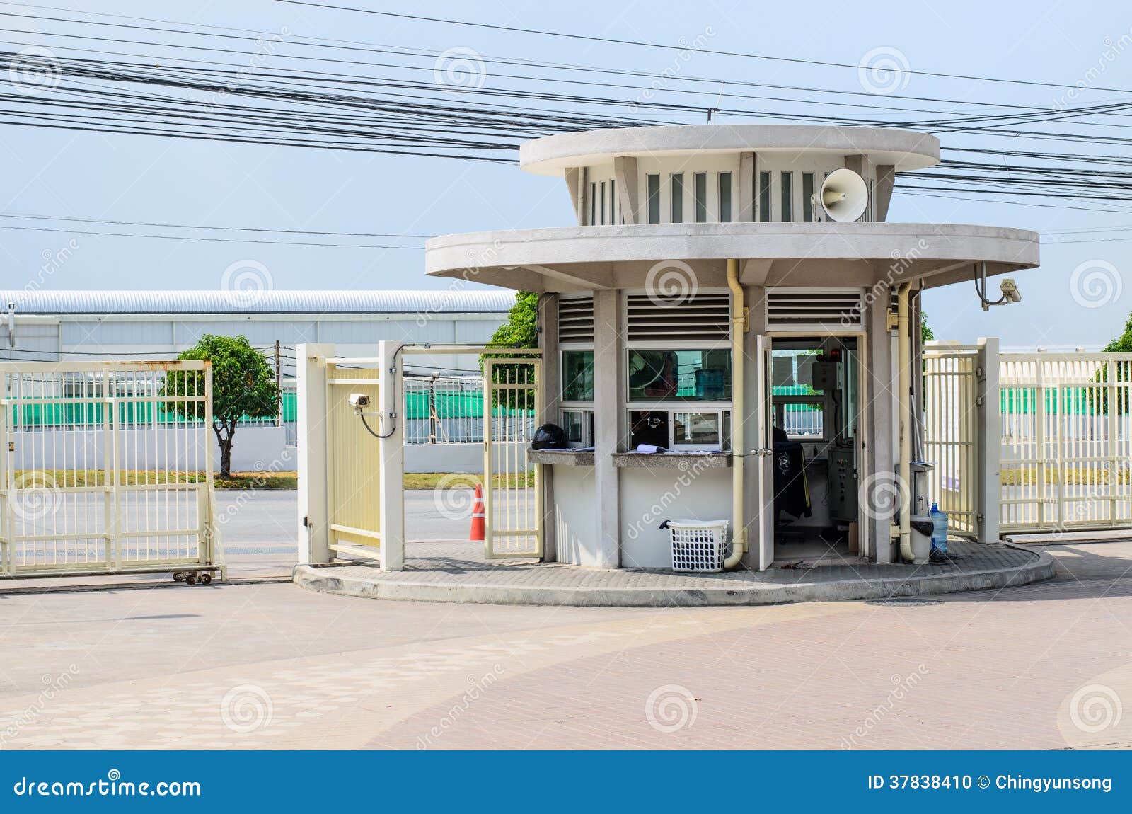 A Toll Booth with Blank Signs at the Entrance Stock Photo - Image of ...