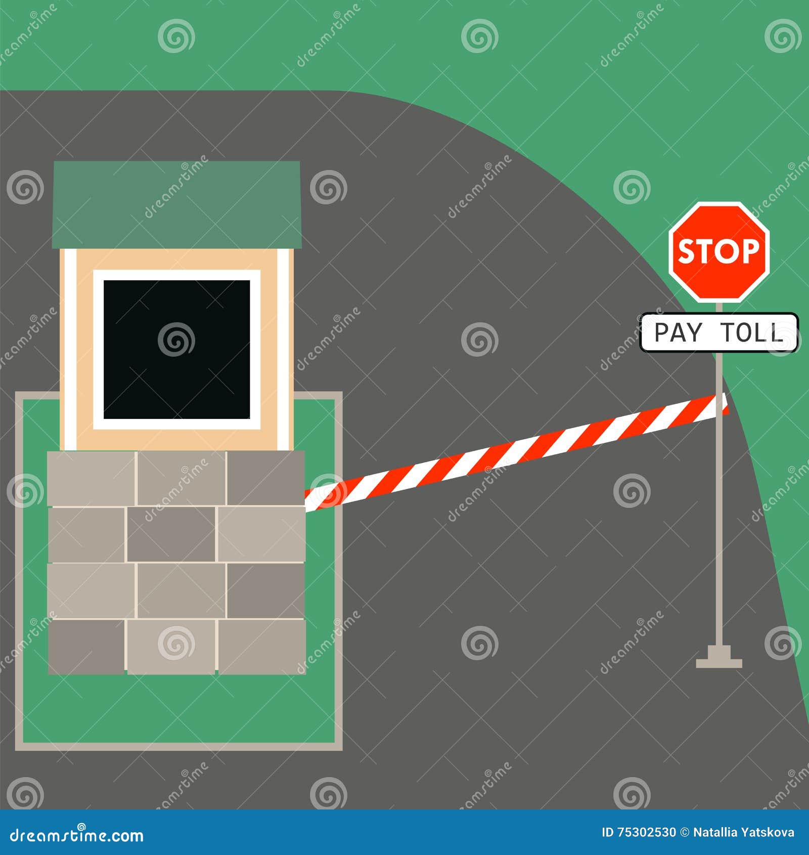 Checkpoint - Security Booth And Barrier Turnpike Vector Illustration ...