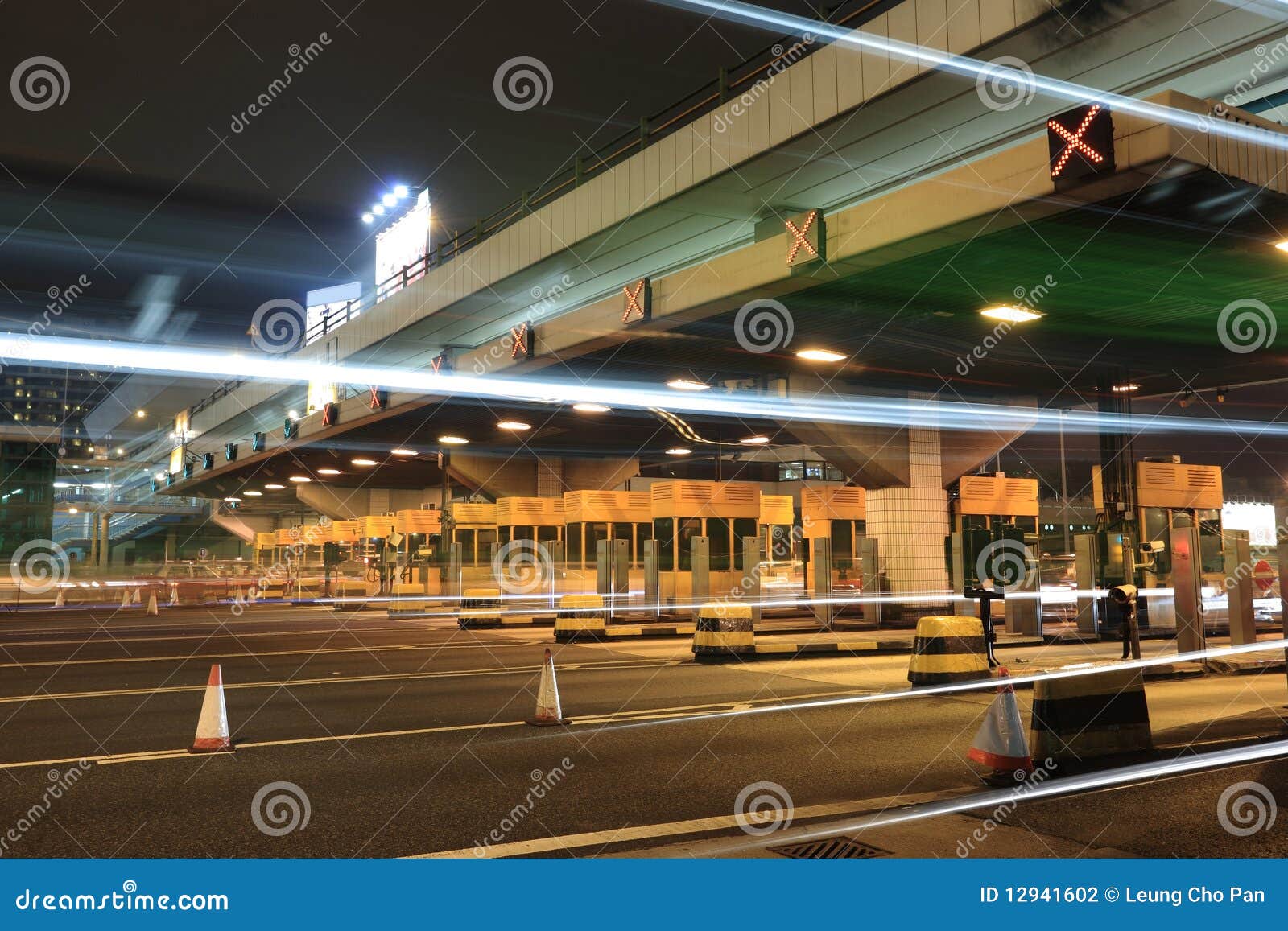 Toll booths with car light stock photo. Image of cityscape - 12941602