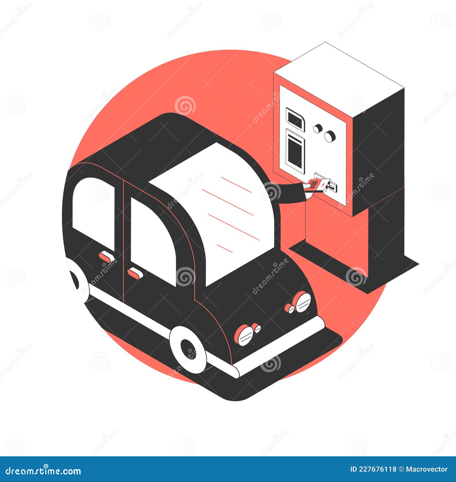 Toll Gate Car Composition stock vector. Illustration of wheel - 227676118