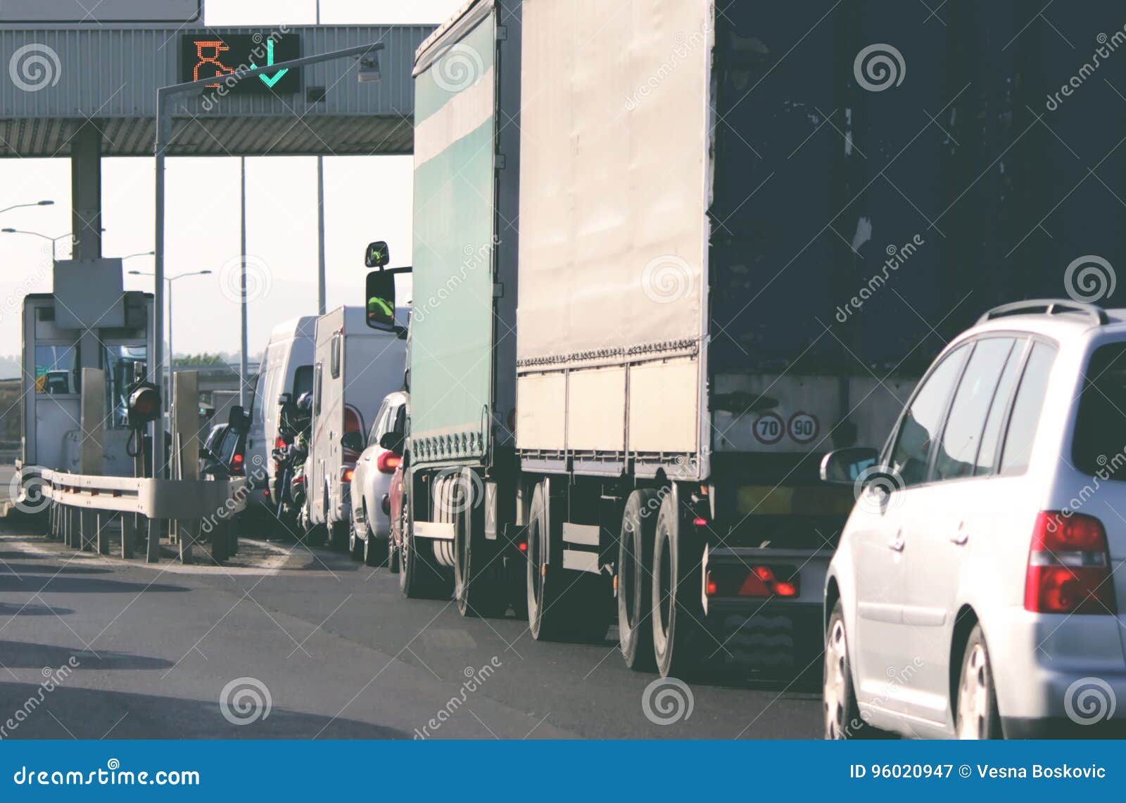 Toll gate on the highway stock image. Image of entrance - 96020947