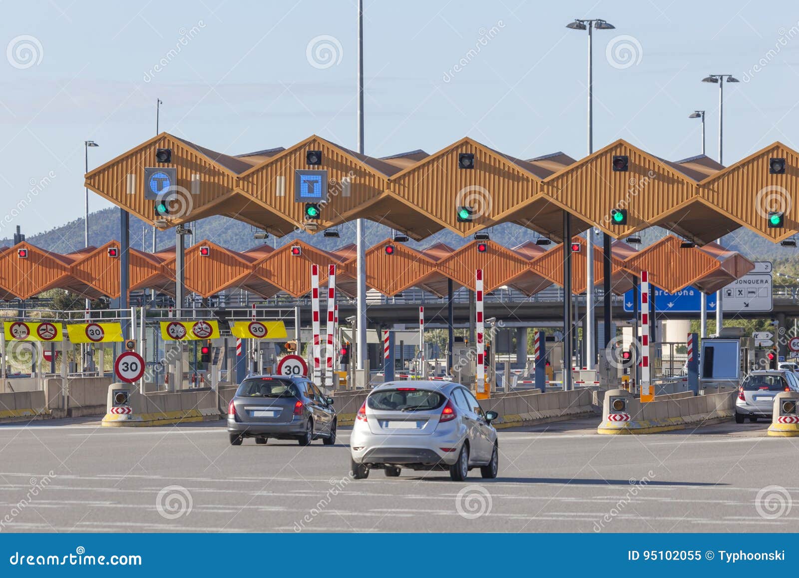 Toll gate on the highway stock image. Image of booth - 95102055