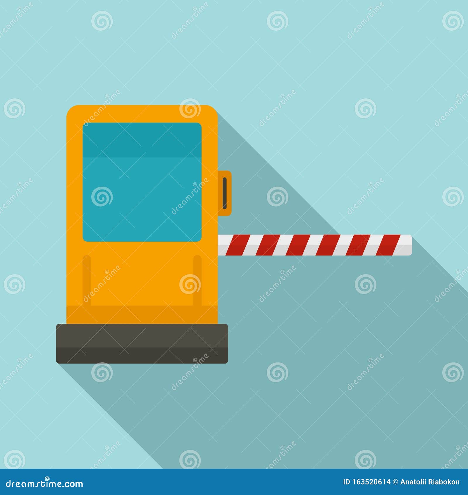 Toll Road Gate Icon, Flat Style Stock Vector - Illustration of gate ...