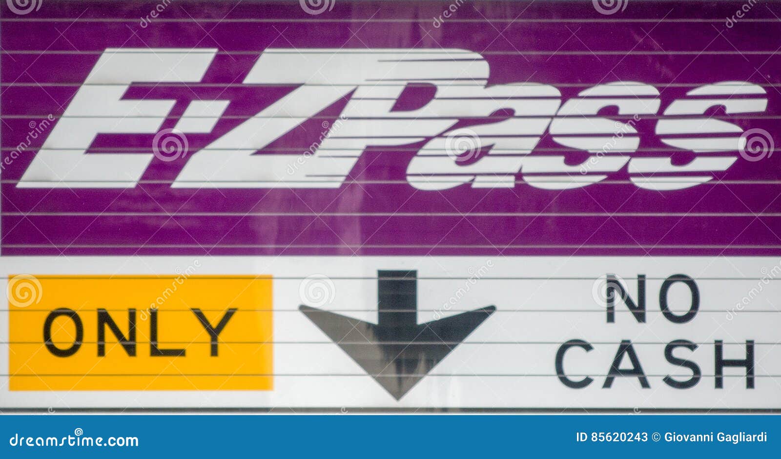 A Toll Road Sign That Designates Where People Should Drive To Pay Tolls ...
