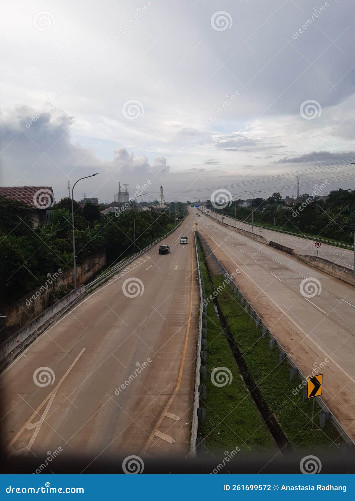 Toll road stock photo. Image of trees, road, toll, aheadand - 261699572