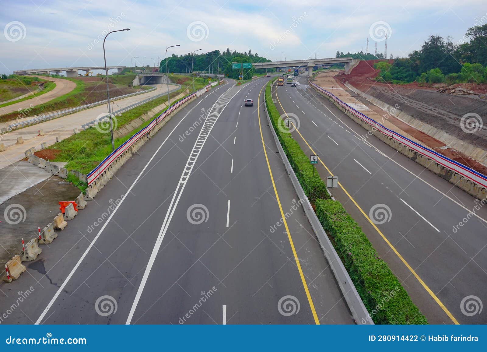 Toll Roads Under Blue Skies Stock Photo - Image of driving, modern ...