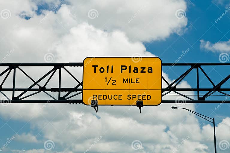 Toll Sign stock image. Image of signs, white, yellow, cottony - 5107313