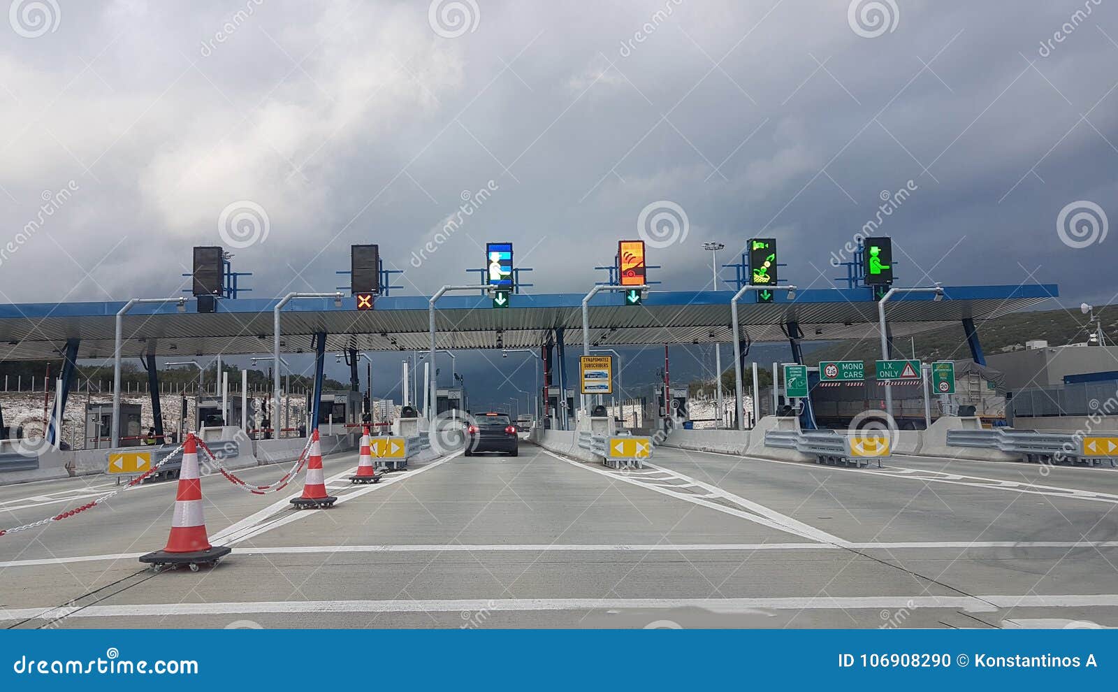 Toll Station in Ionia Street Greece Stock Photo - Image of entry ...
