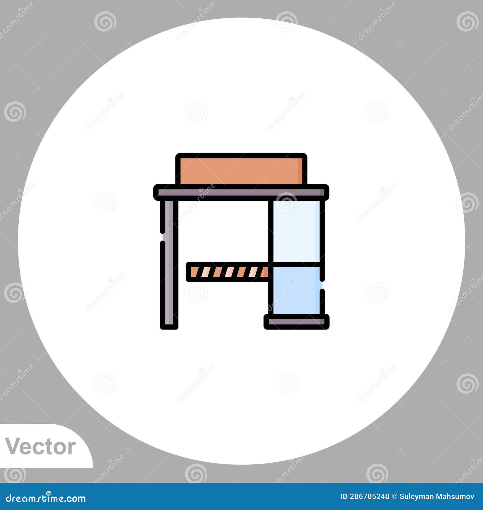 Toll Vector Icon Sign Symbol Stock Vector - Illustration of entrance ...