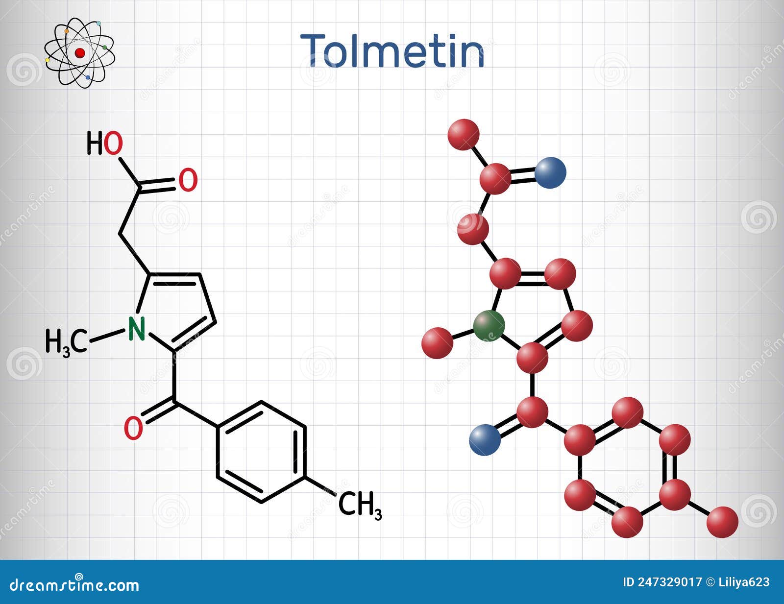 Tolmetin Molecule. It Is Nonsteroidal Anti-inflammatory Drug NSAID ... Tolmetin Molecule. It Is Nonsteroidal Anti-inflammatory Drug NSAID ...