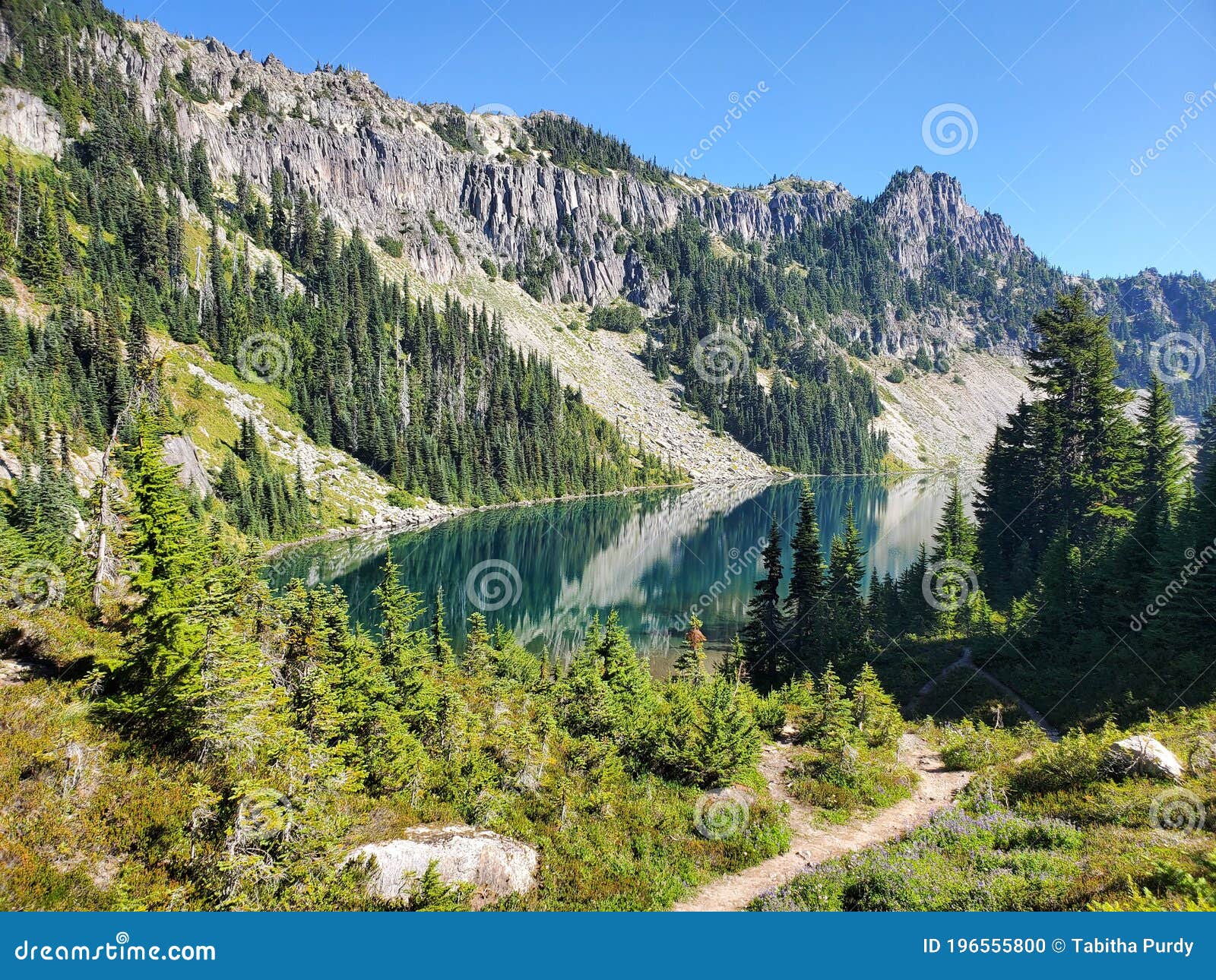 Tolmie Peak Trail At Mount Rainier National Park Stock Photo ...