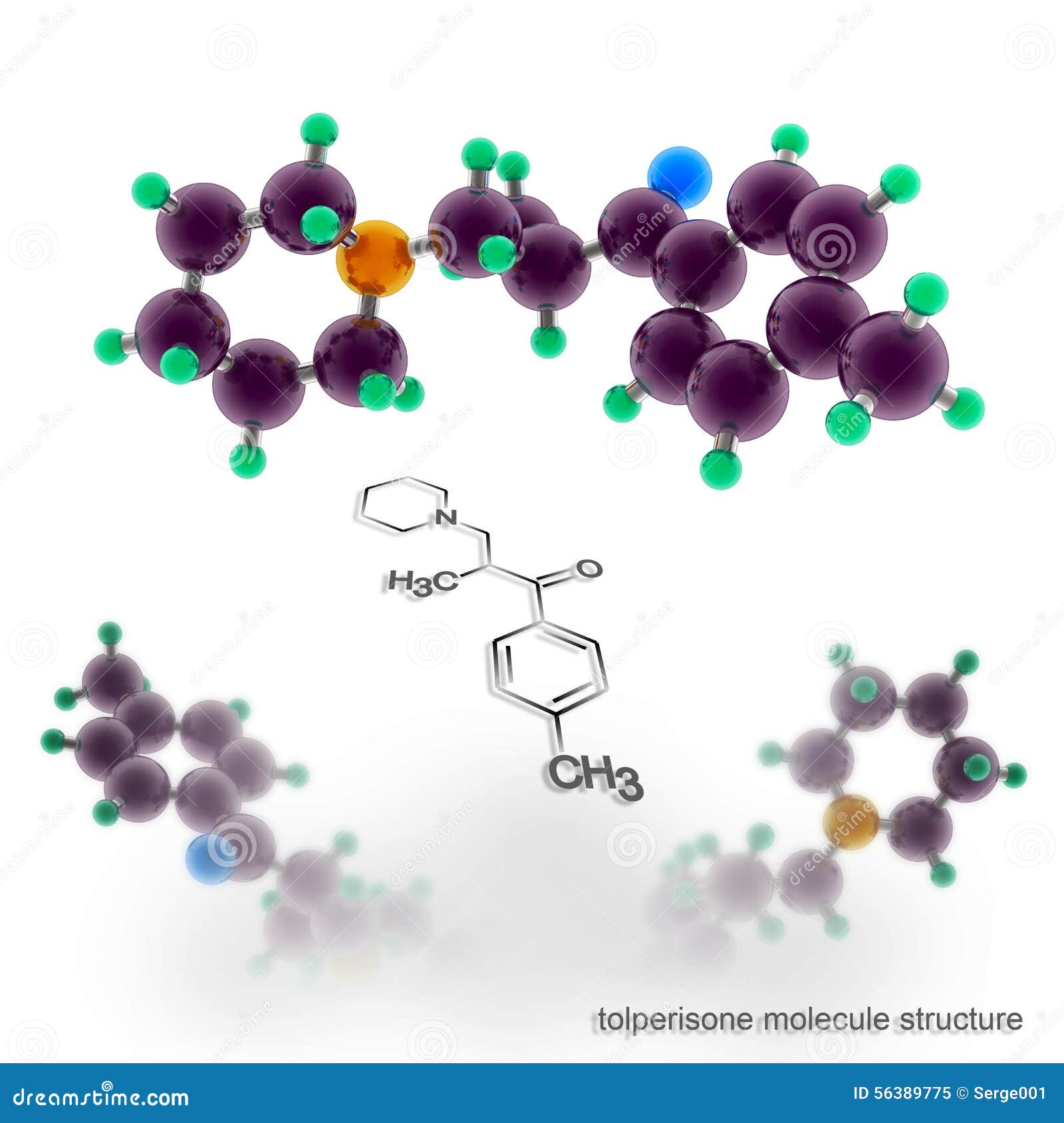 Tolperisone, Mydocalm Molecule Structure Stock Illustration ...